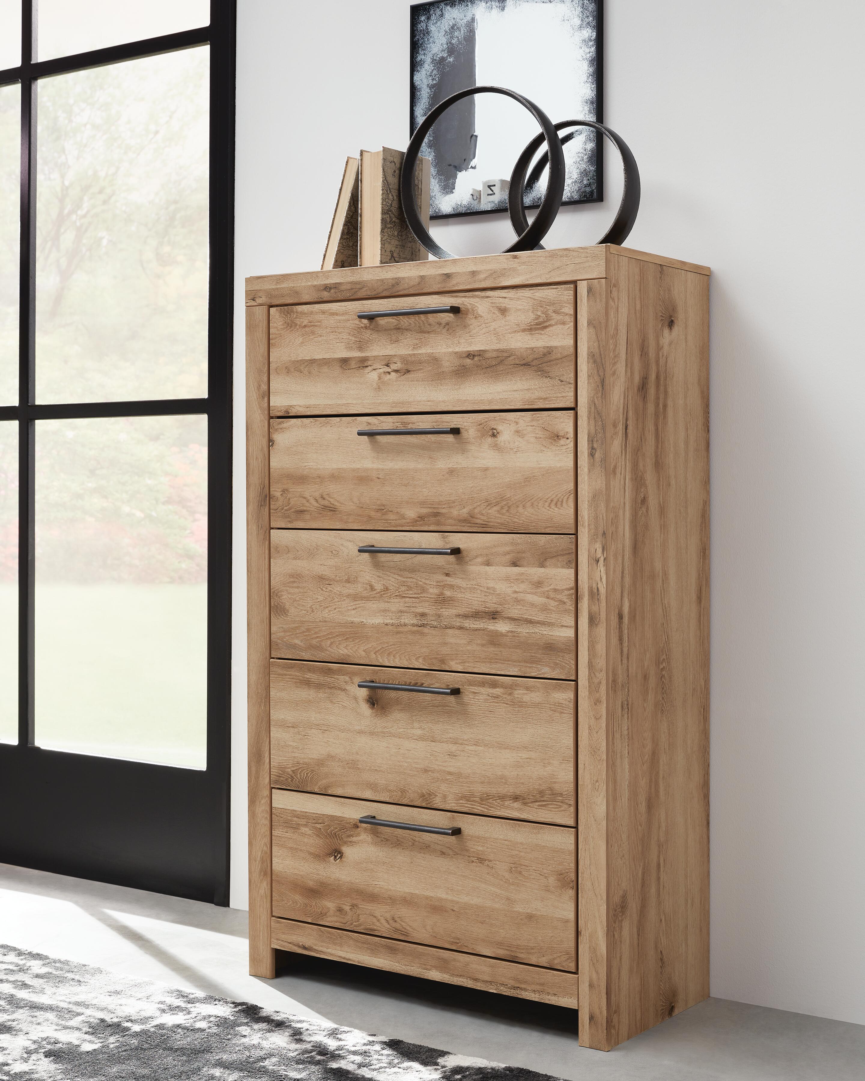 Click here for Hyanna 5 Drawer Chest of Drawers  Tan Brown prices