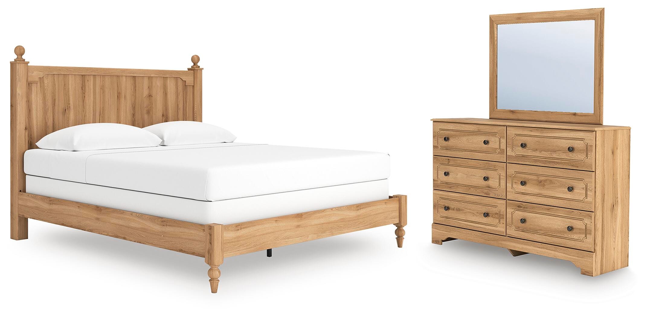 Click here for Galletyn King Panel Bed with Mirrored Dresser  War... prices