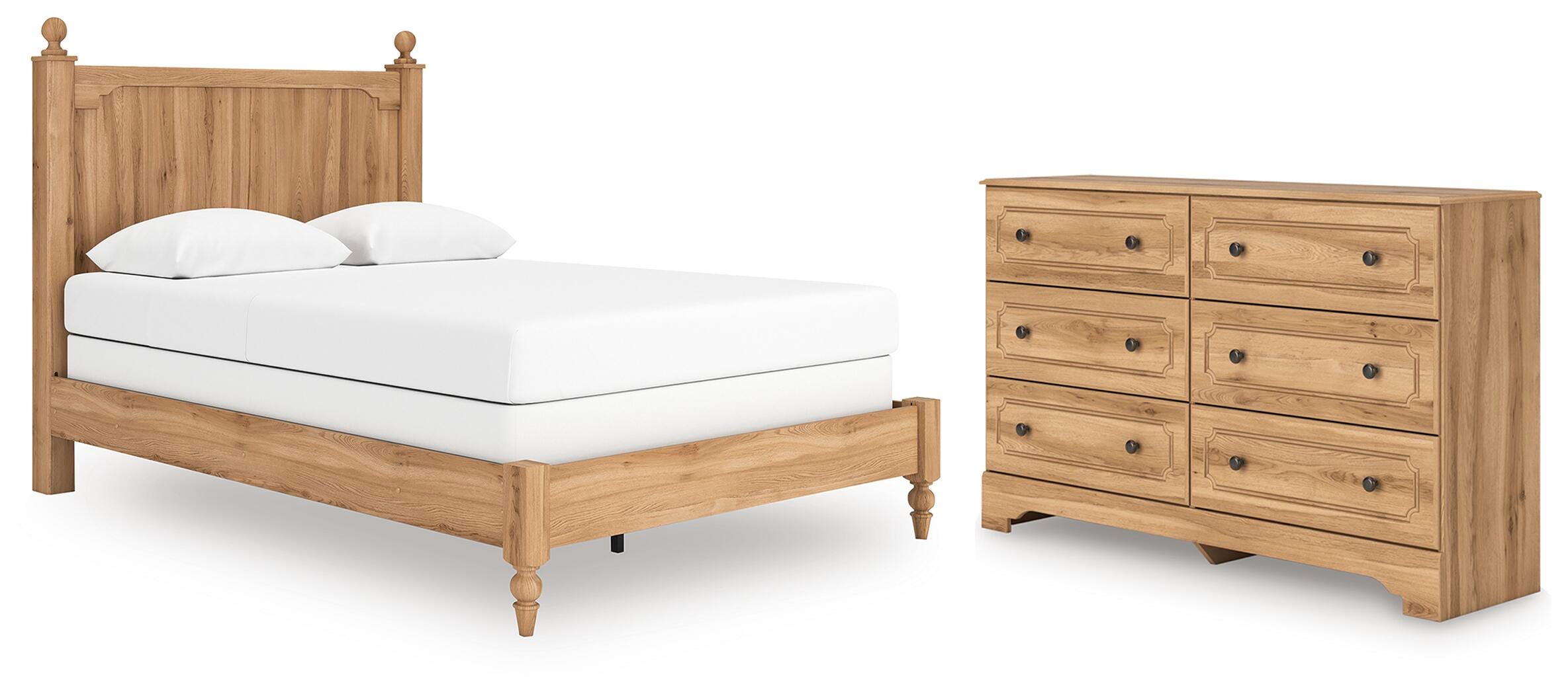Click here for Galletyn Queen Panel Bed with Dresser  Warm Brown prices
