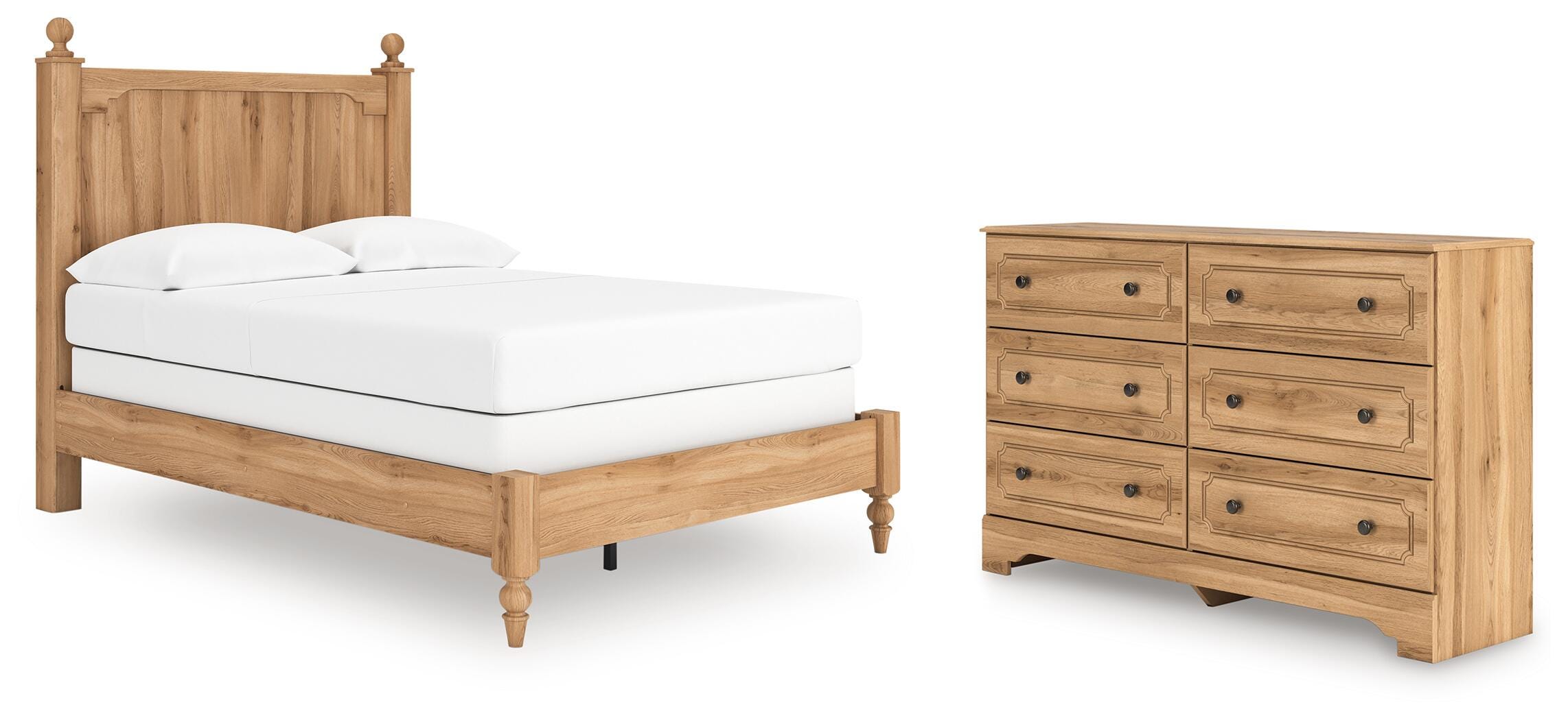 Click here for Galletyn Full Panel Bed with Dresser  Warm Brown prices