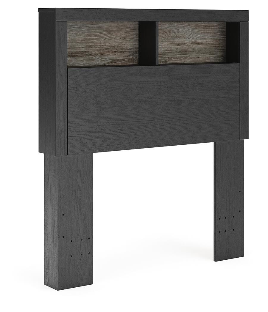 Click here for Jonnifer Twin Bookcase Headboard  Black/Gray prices