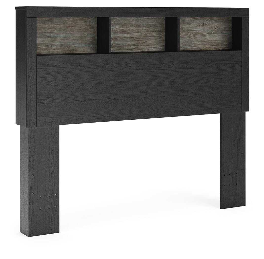 Click here for Jonnifer Full Bookcase Headboard  Black/Gray prices