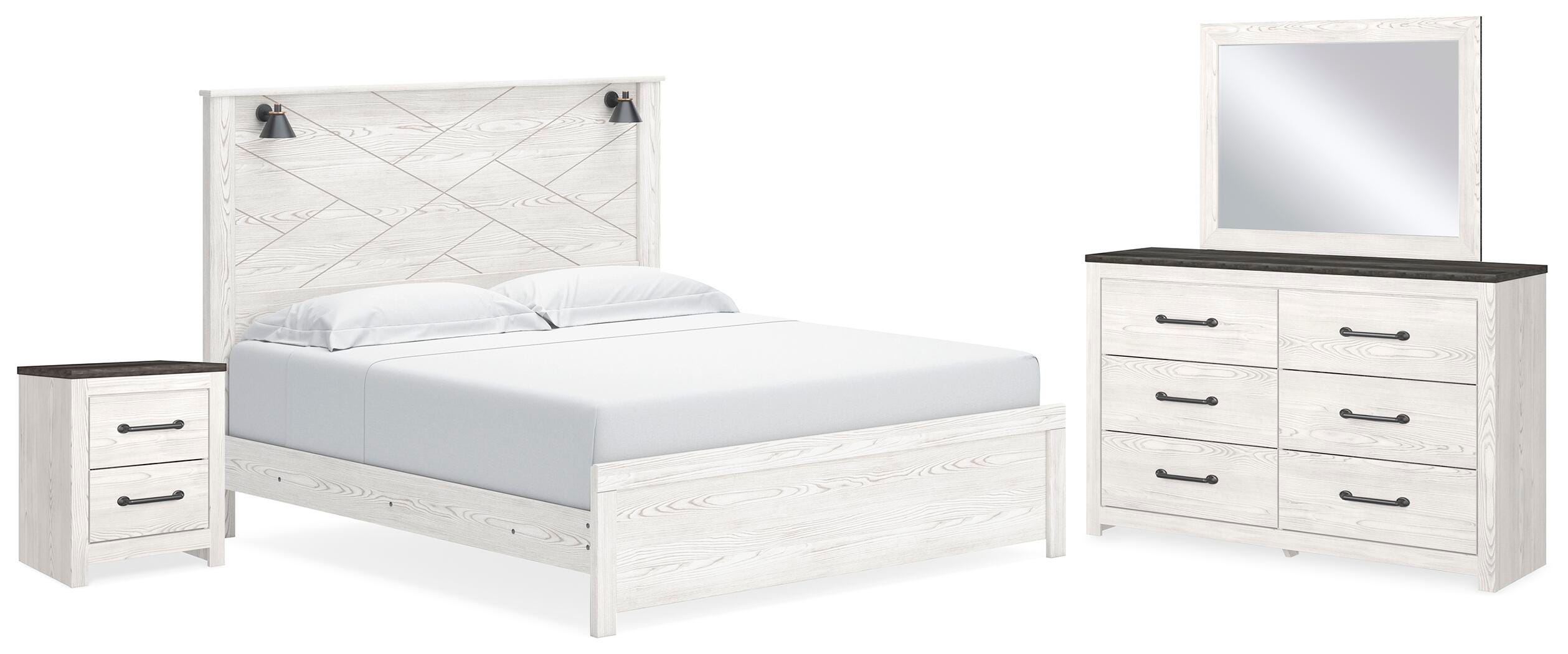Click here for Gerridan King Panel Bed with Mirrored Dresser and... prices
