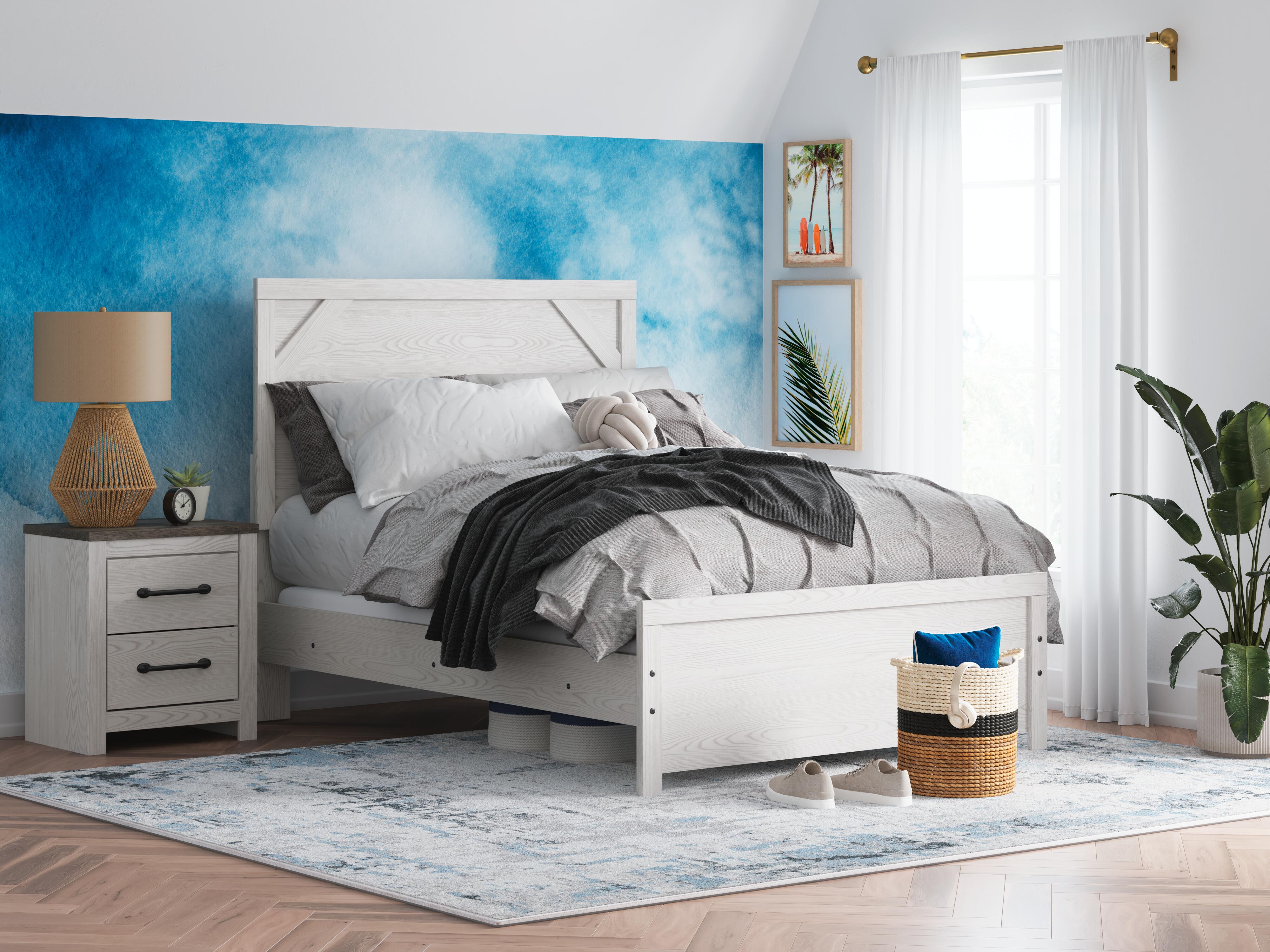 Click here for Gerridan Full Panel Bed  White/Gray prices