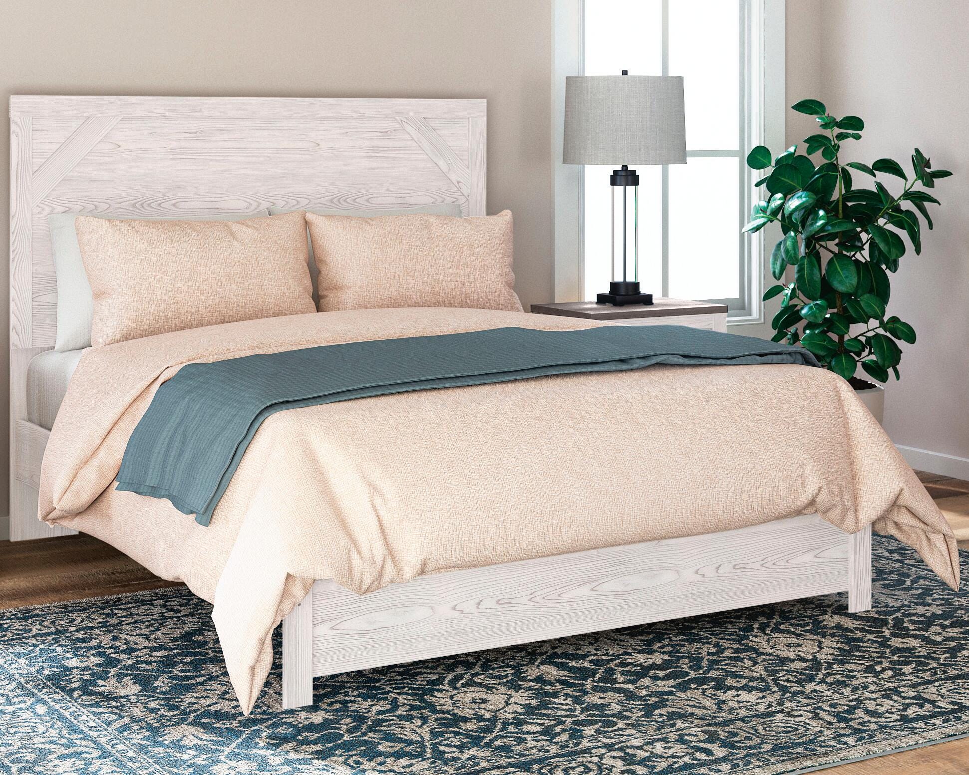 Click here for Gerridan Queen Panel Bed  White/Gray prices