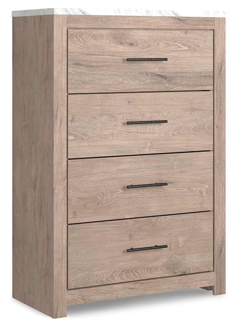 Click here for Senniberg 4 Drawer Chest of Drawers  Light Brown/W... prices