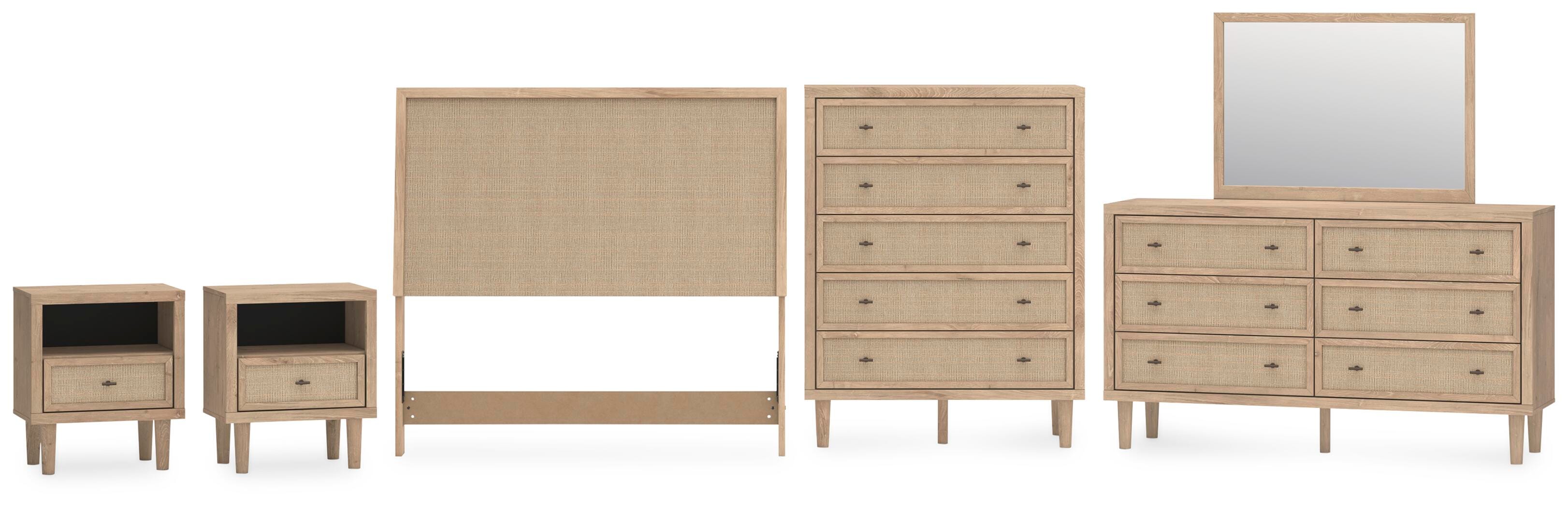 Click here for Cielden Full Upholstered Panel Bed with Mirrored D... prices