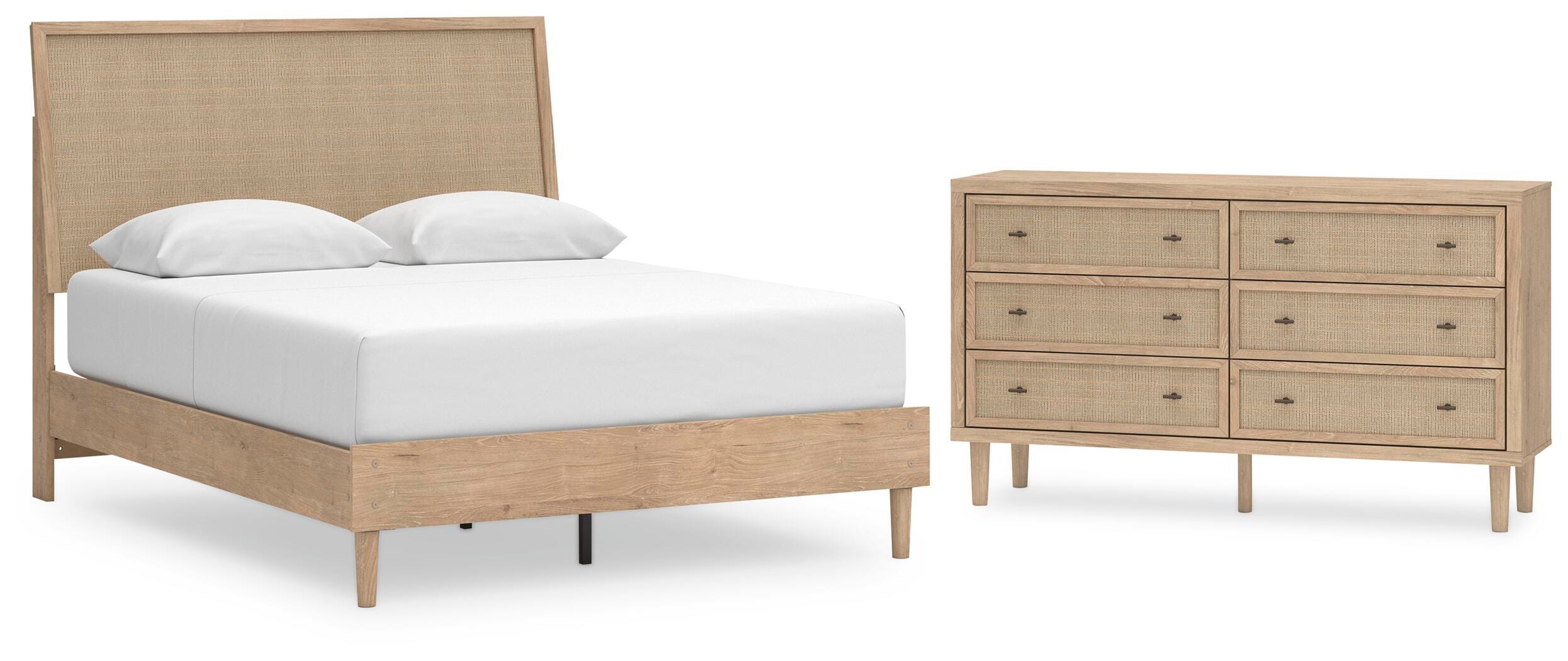 Click here for Cielden Queen Panel Bed with Dresser  Two-tone prices
