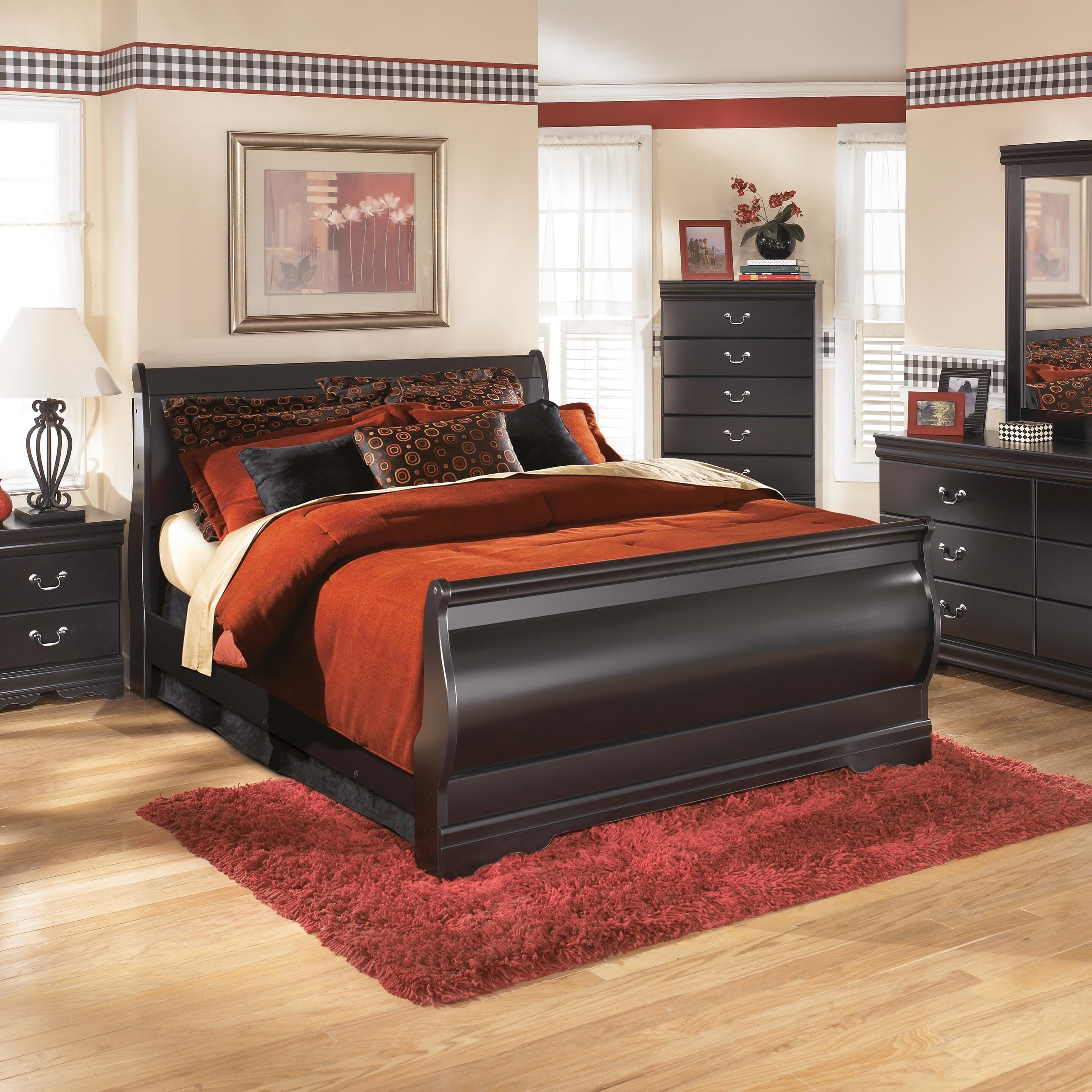 Click here for Huey Vineyard Queen Sleigh Bed  Black prices