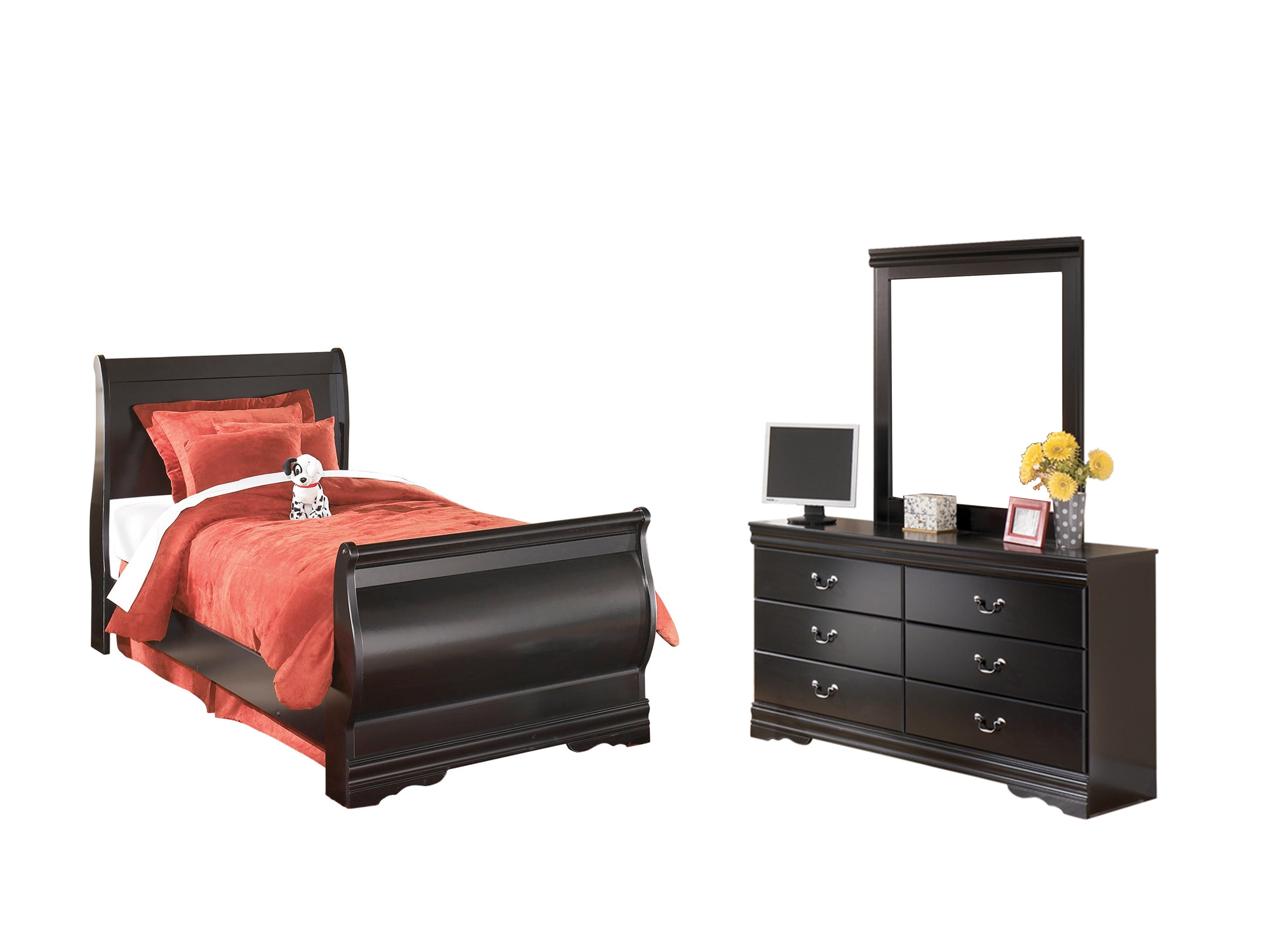 Click here for Huey Vineyard Twin Sleigh Bed with Mirrored Dresse... prices