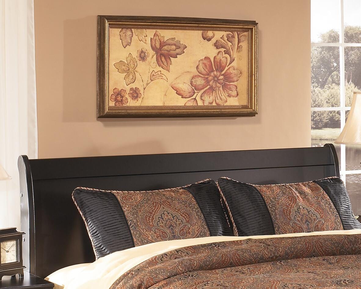 Click here for Huey Vineyard Queen Sleigh Headboard  Black prices