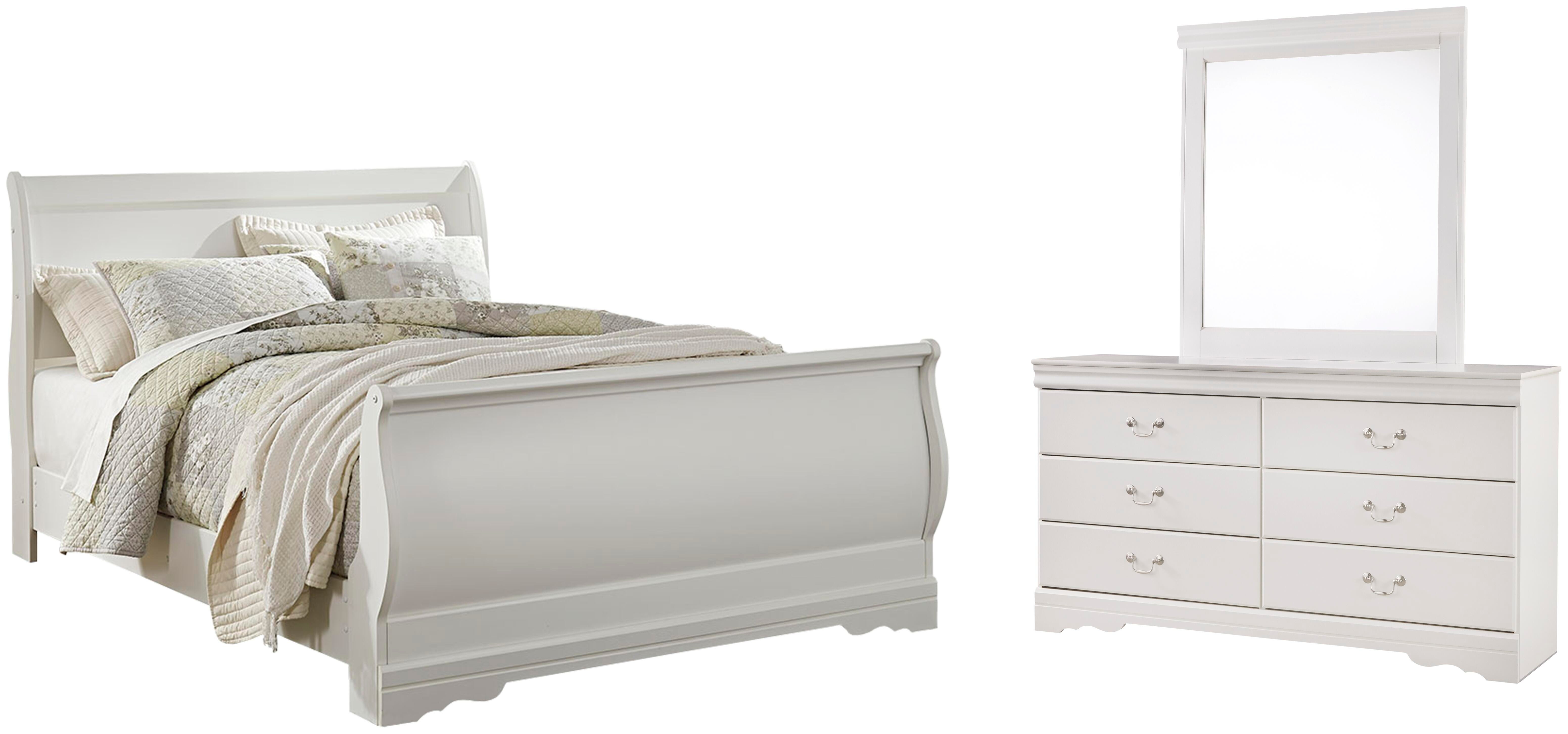Click here for Anarasia Queen Sleigh Bed with Mirrored Dresser  W... prices