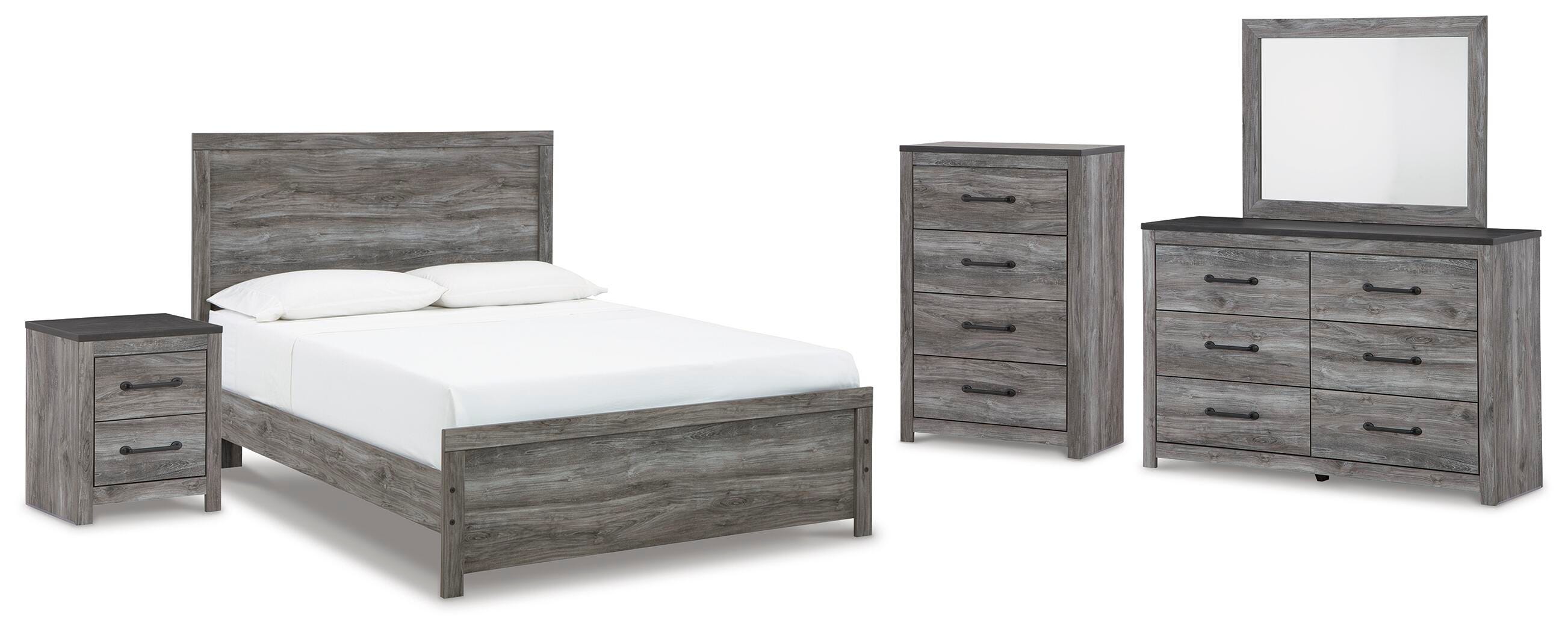 Click here for Bronyan Queen Panel Bed with Mirrored Dresser  Che... prices