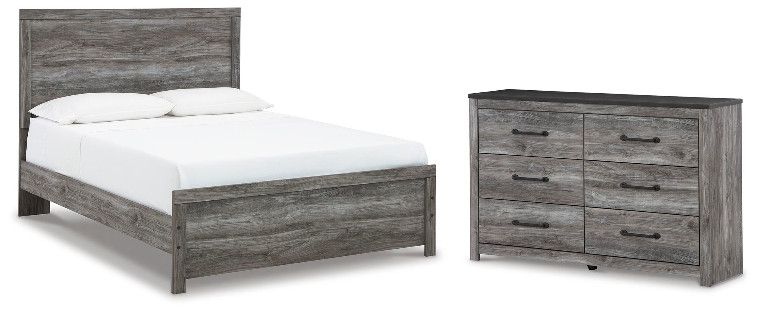 Click here for Bronyan Queen Panel Bed with Dresser  Dark Gray prices