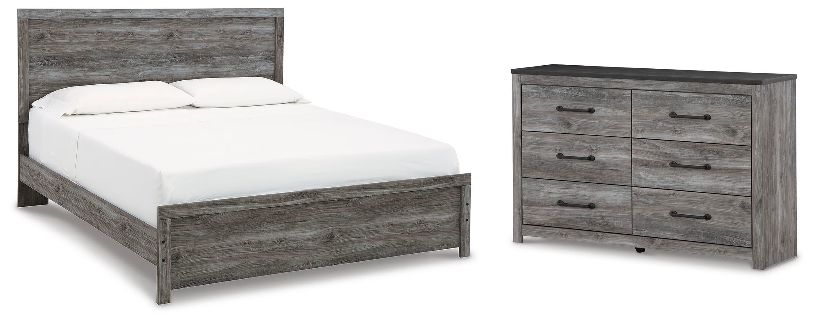Click here for Bronyan King Panel Bed with Dresser  Dark Gray prices