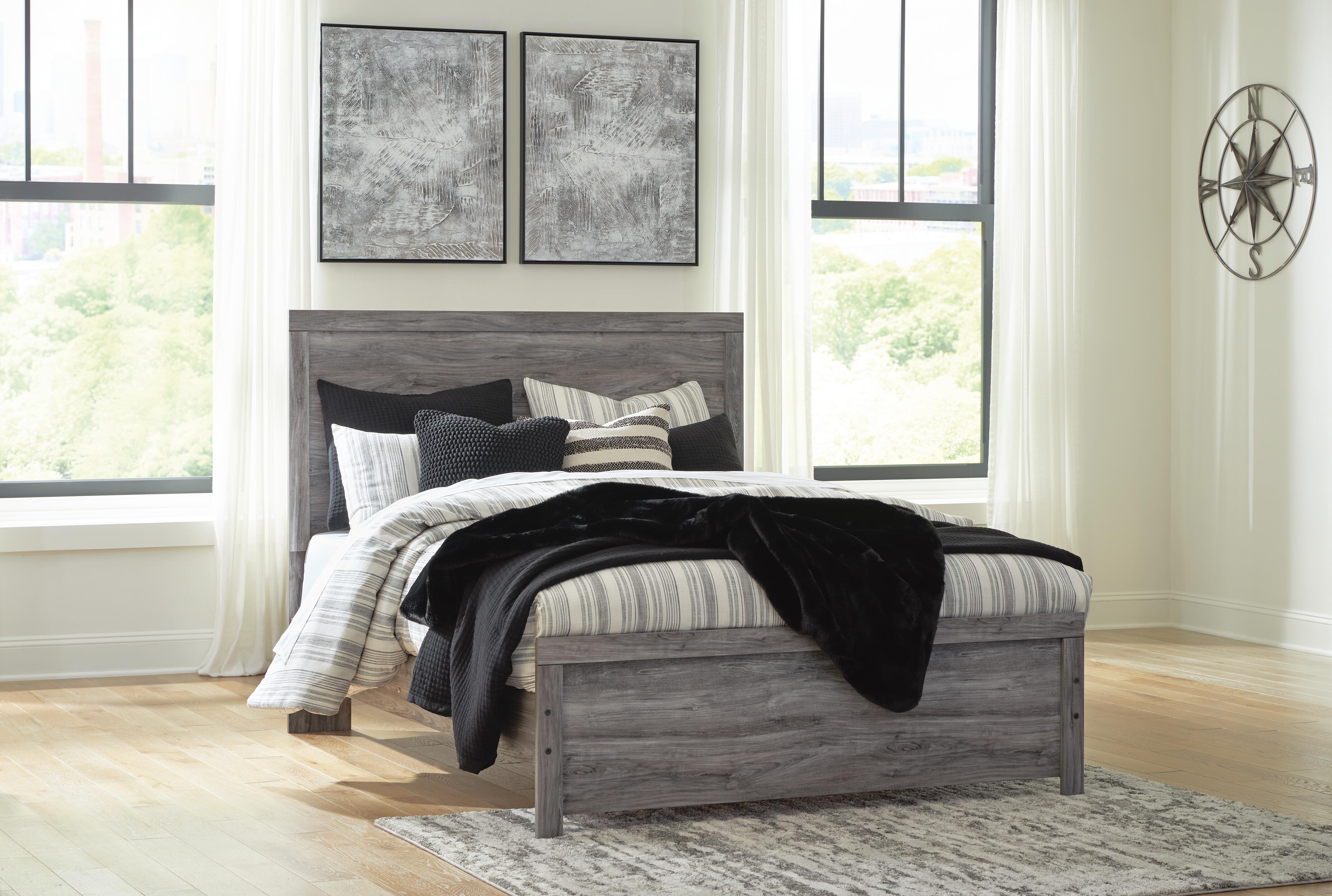 Click here for Bronyan Queen Panel Bed  Dark Gray prices