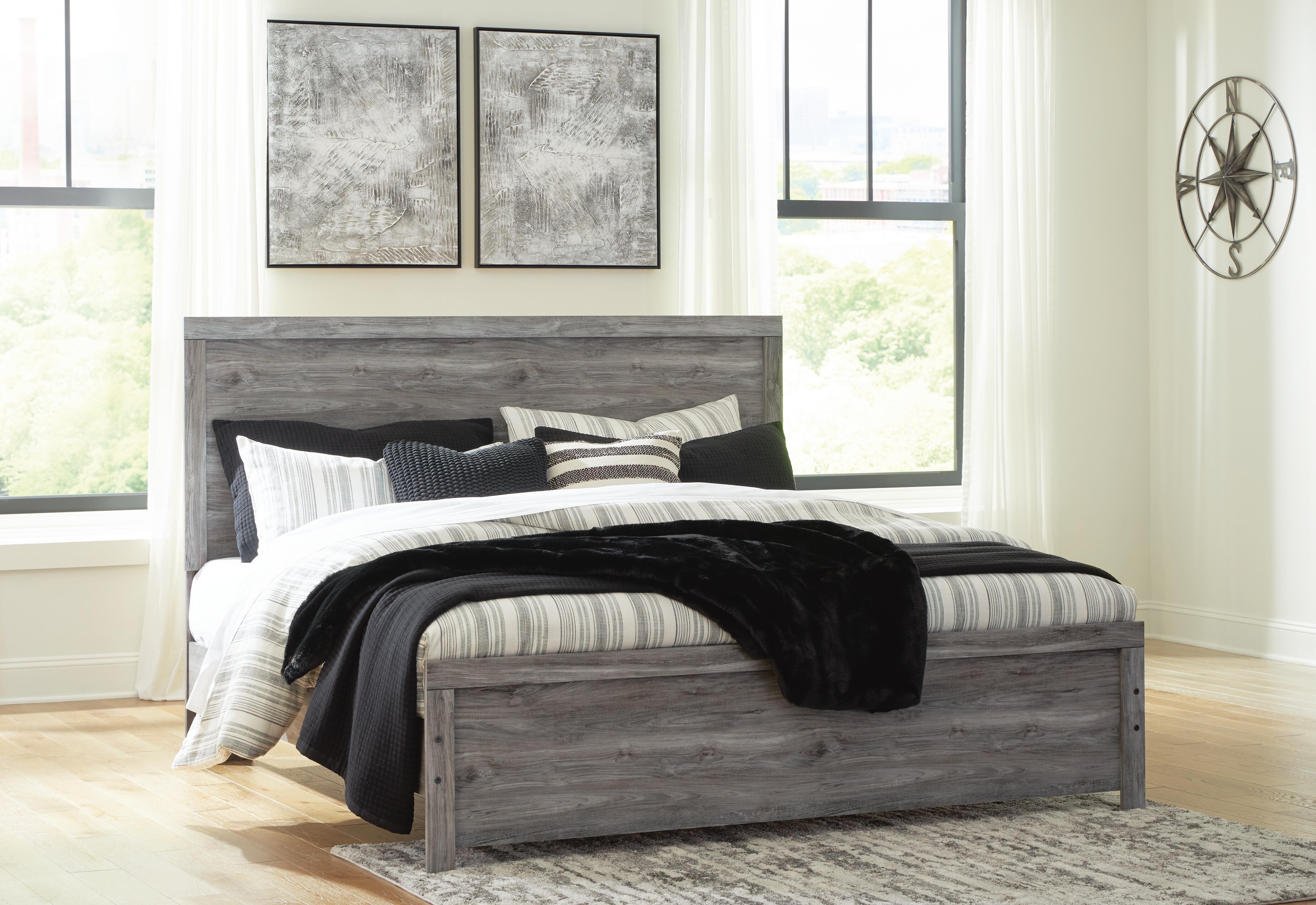 Click here for Bronyan King Panel Bed  Dark Gray prices
