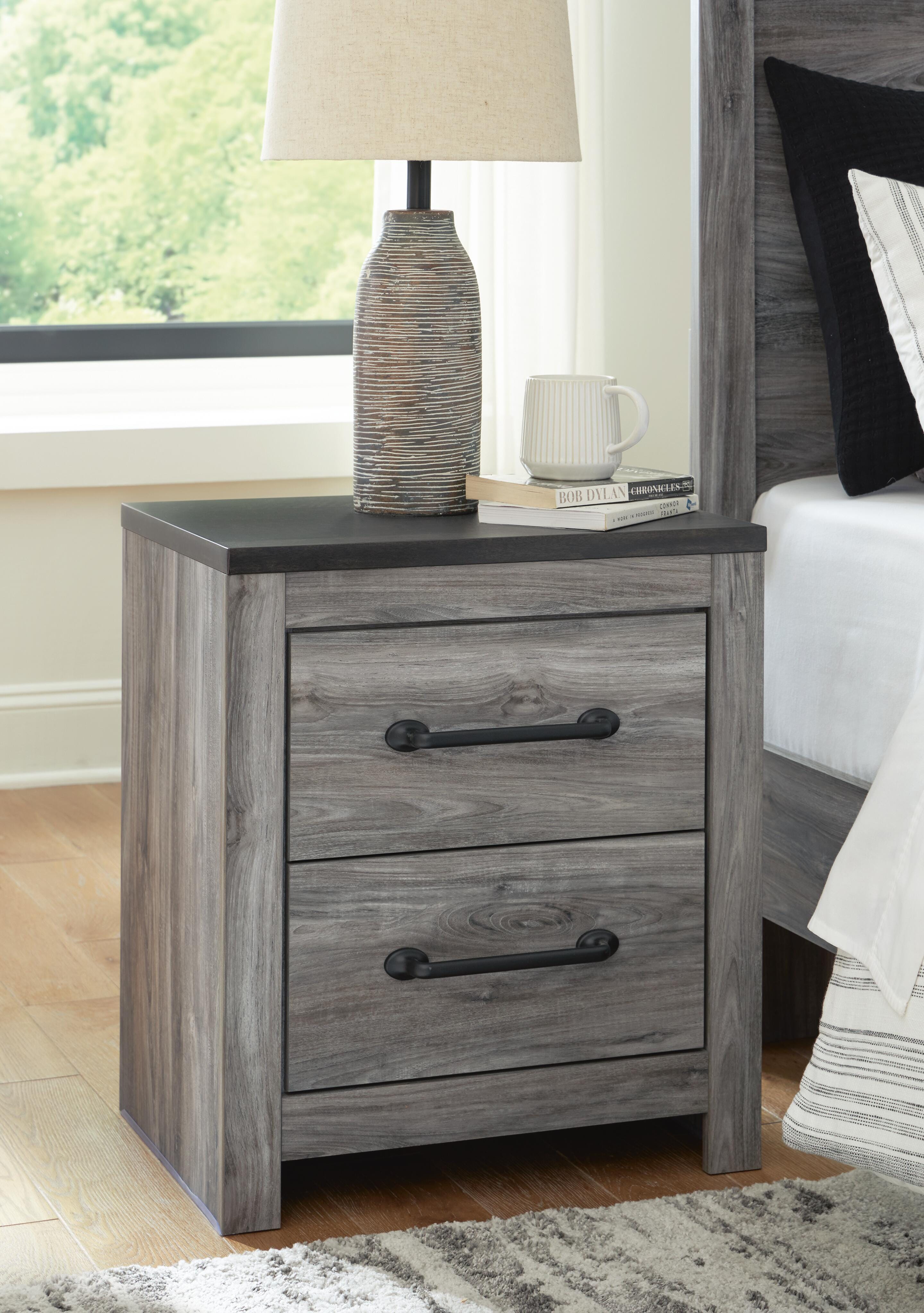 Click here for Bronyan 22 2 Drawer Nightstand  Dark Gray prices