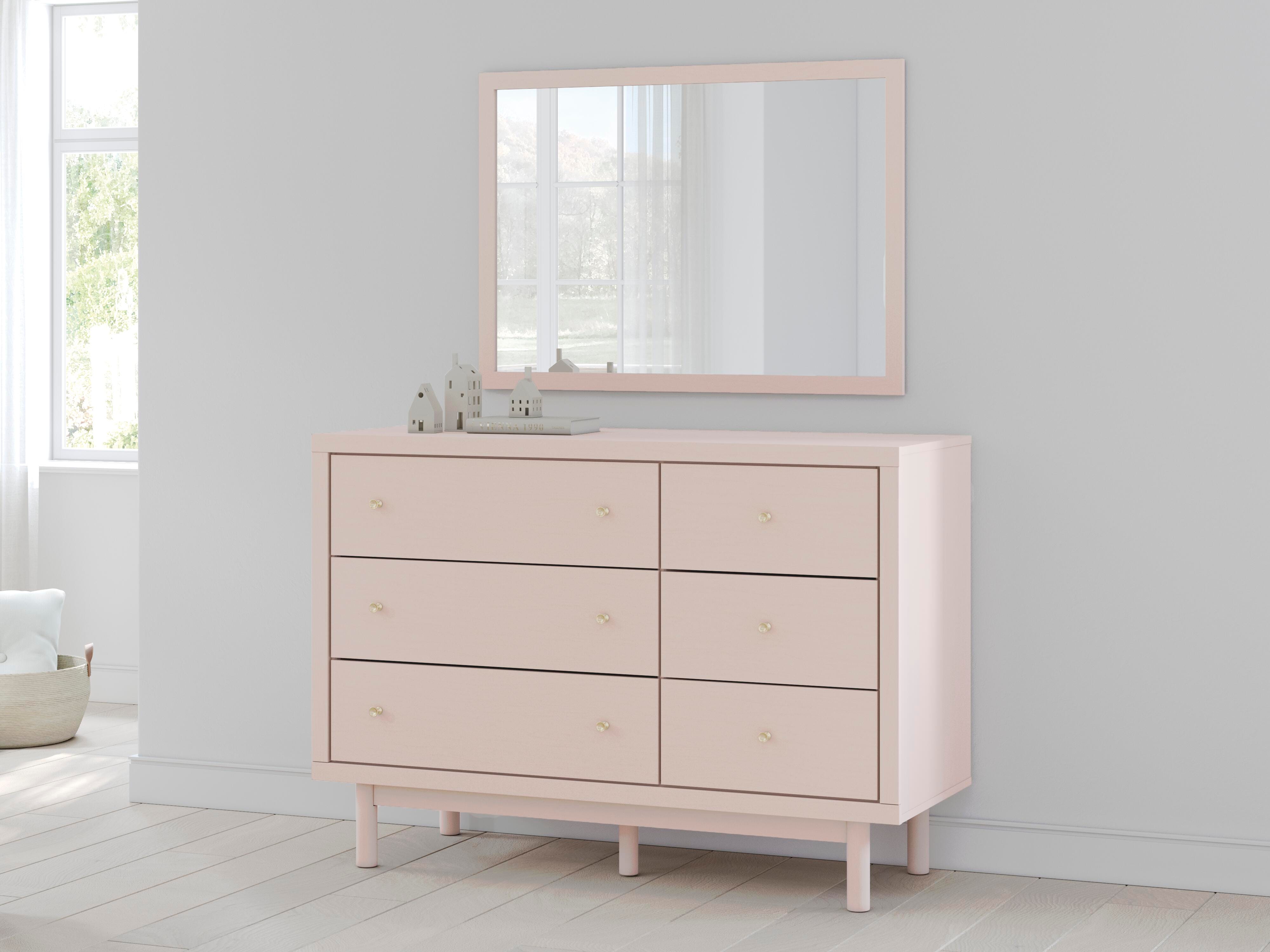 Click here for Wistenpine 6 Drawer Dresser and Mirror  Blush prices