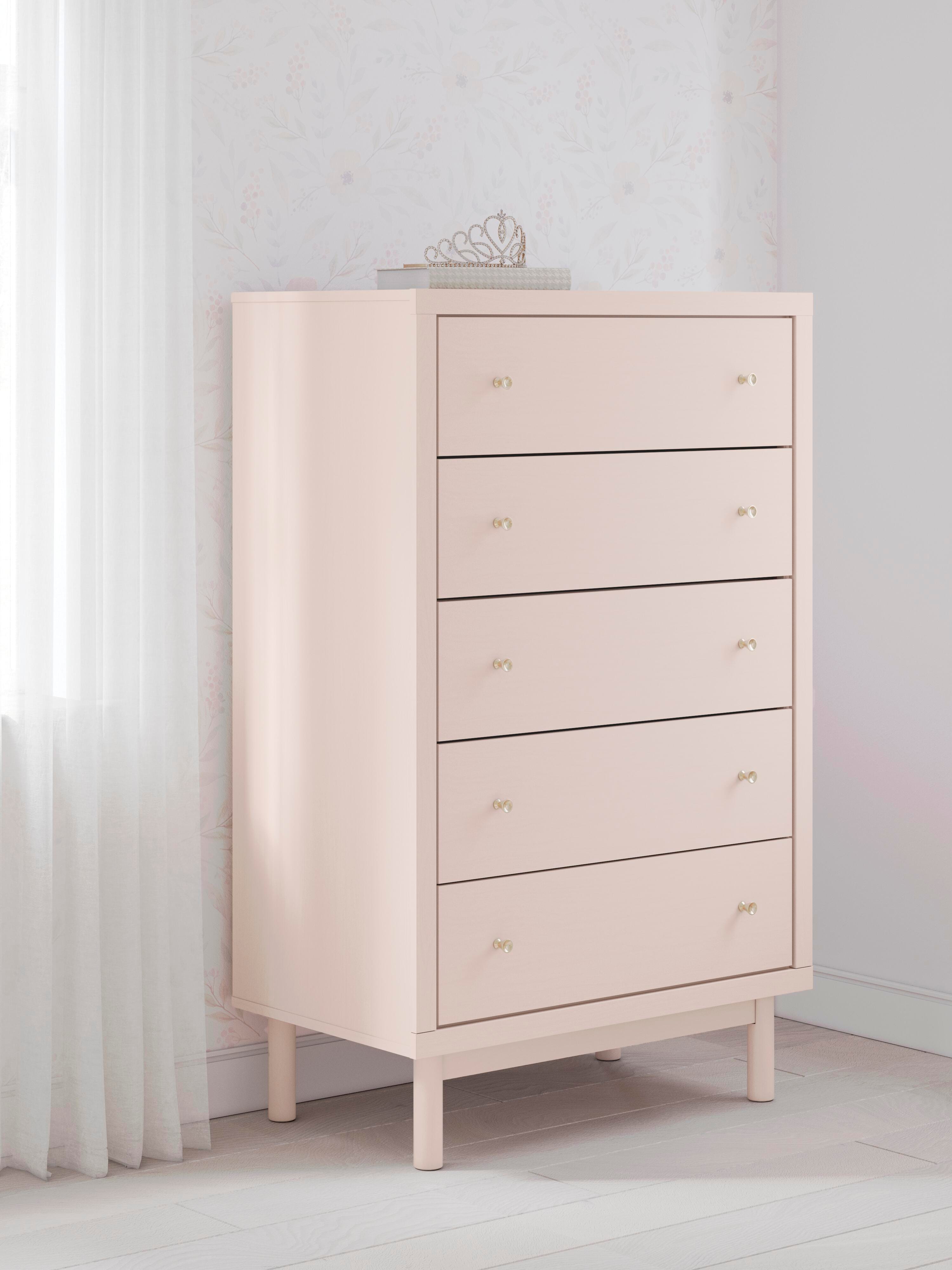 Click here for Wistenpine 5 Drawer Chest of Drawers  Blush prices