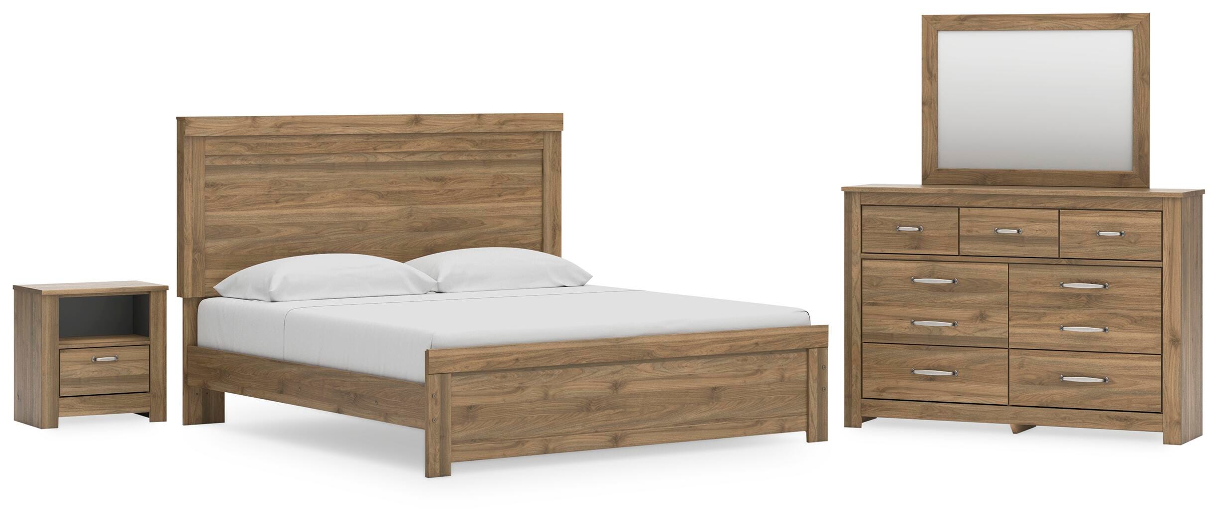 Click here for Zanbrook King Panel Bed with Mirrored Dresser and... prices