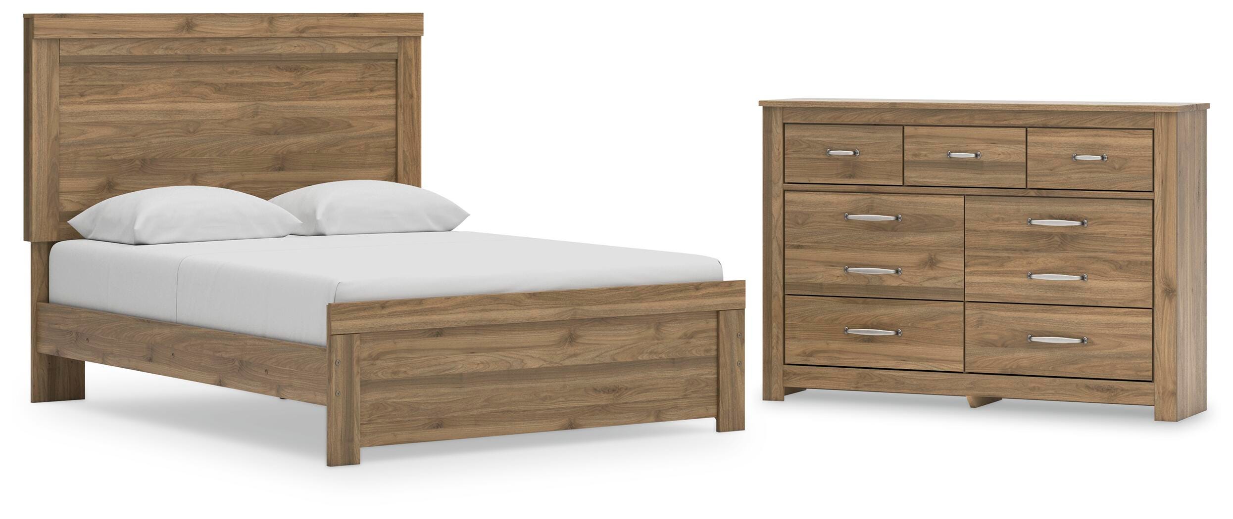 Click here for Zanbrook Queen Panel Bed with Dresser  Brown prices