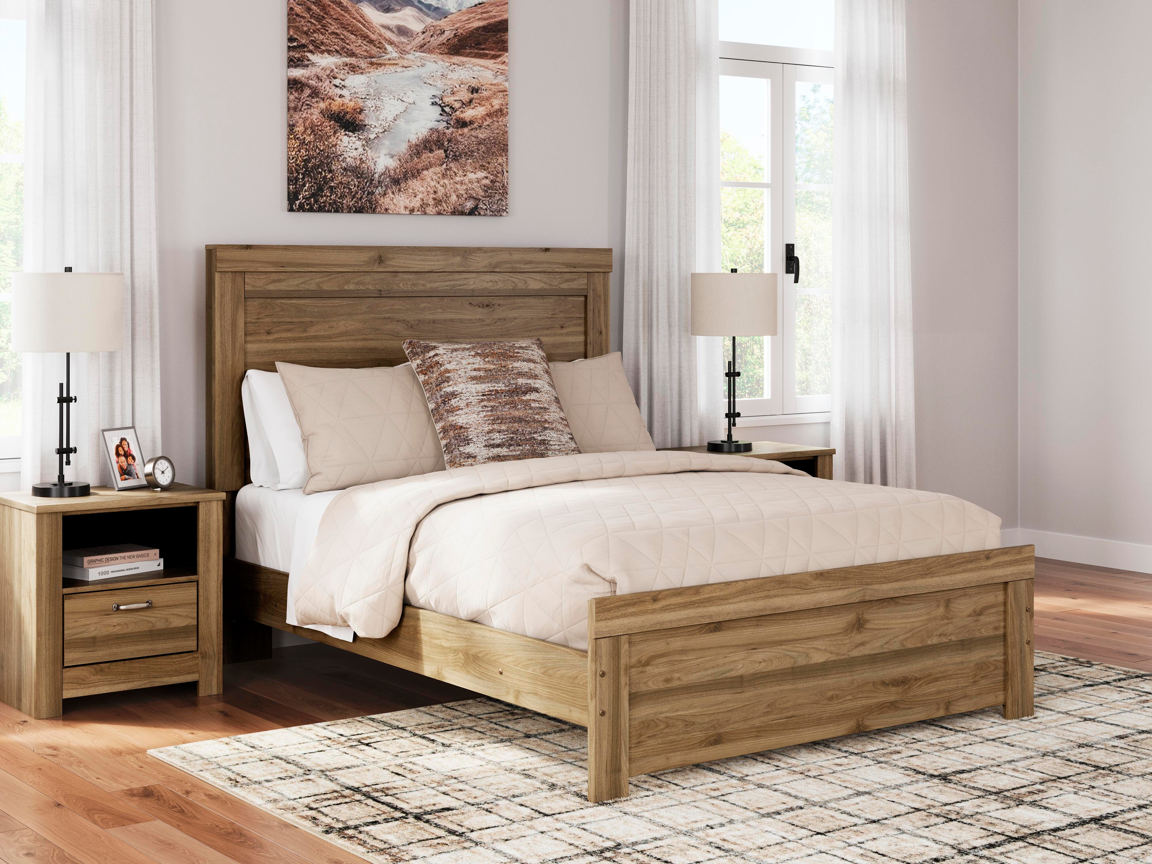 Click here for Zanbrook Queen Panel Bed  Brown prices