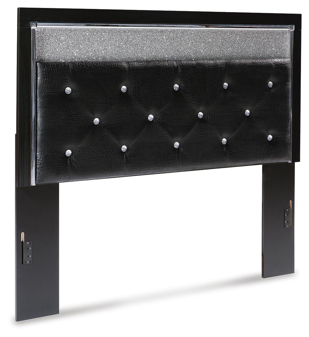 Click here for Kaydell Queen Upholstered Panel Headboard  Black prices