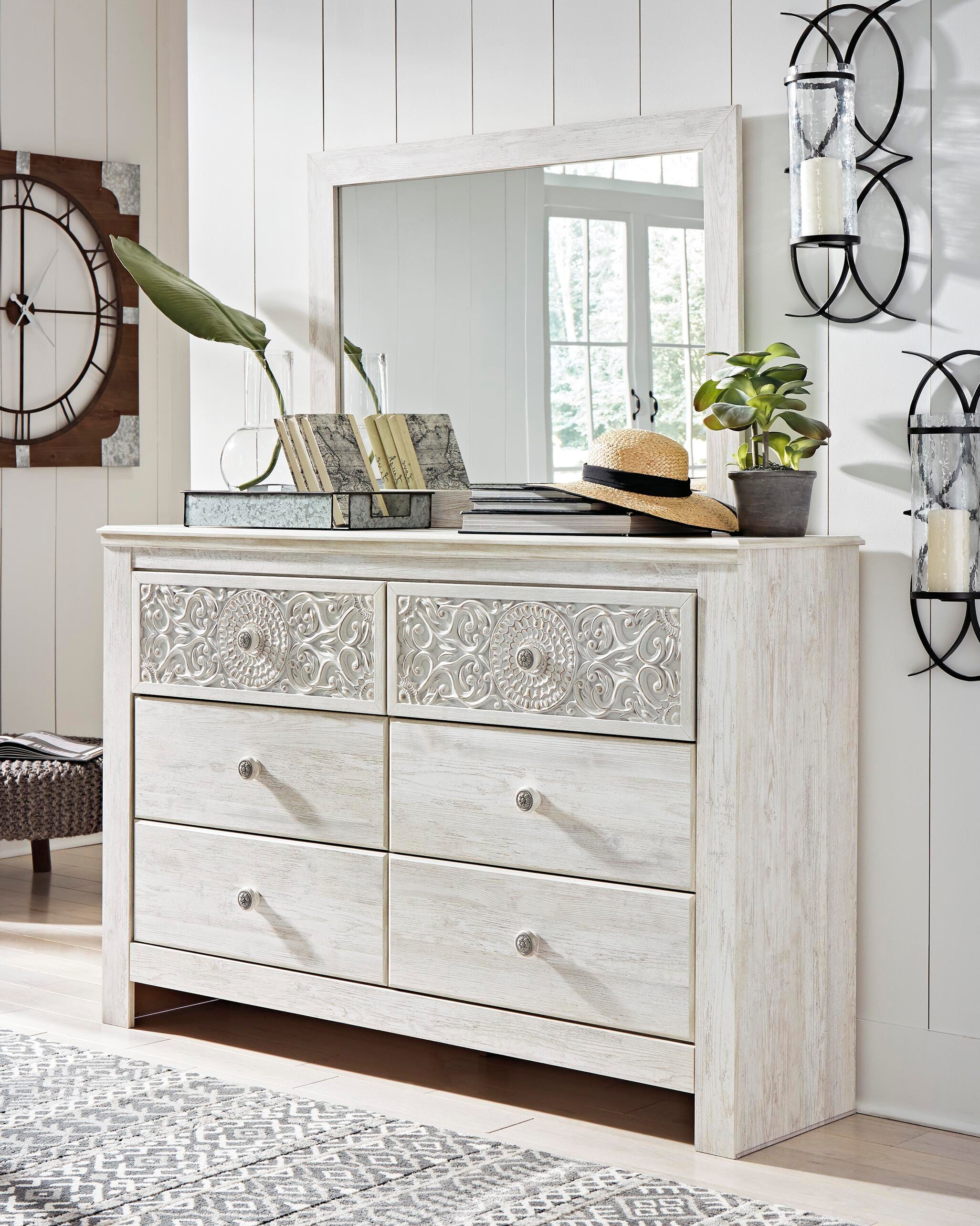 Click here for Paxberry 6 Drawer Dresser and Mirror with Medallio... prices