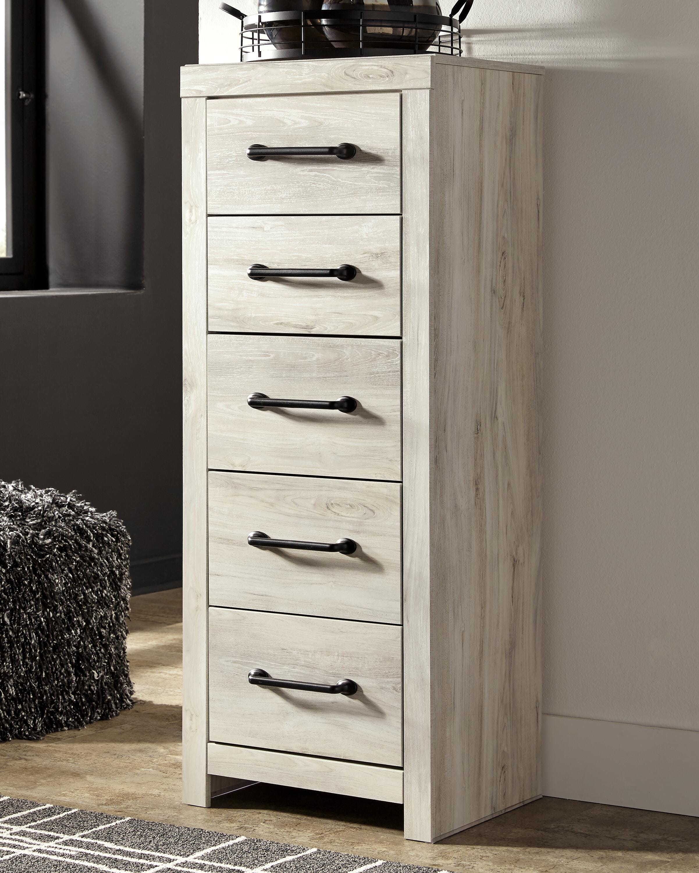 Click here for Cambeck 5 Drawer Narrow Chest  Whitewash prices