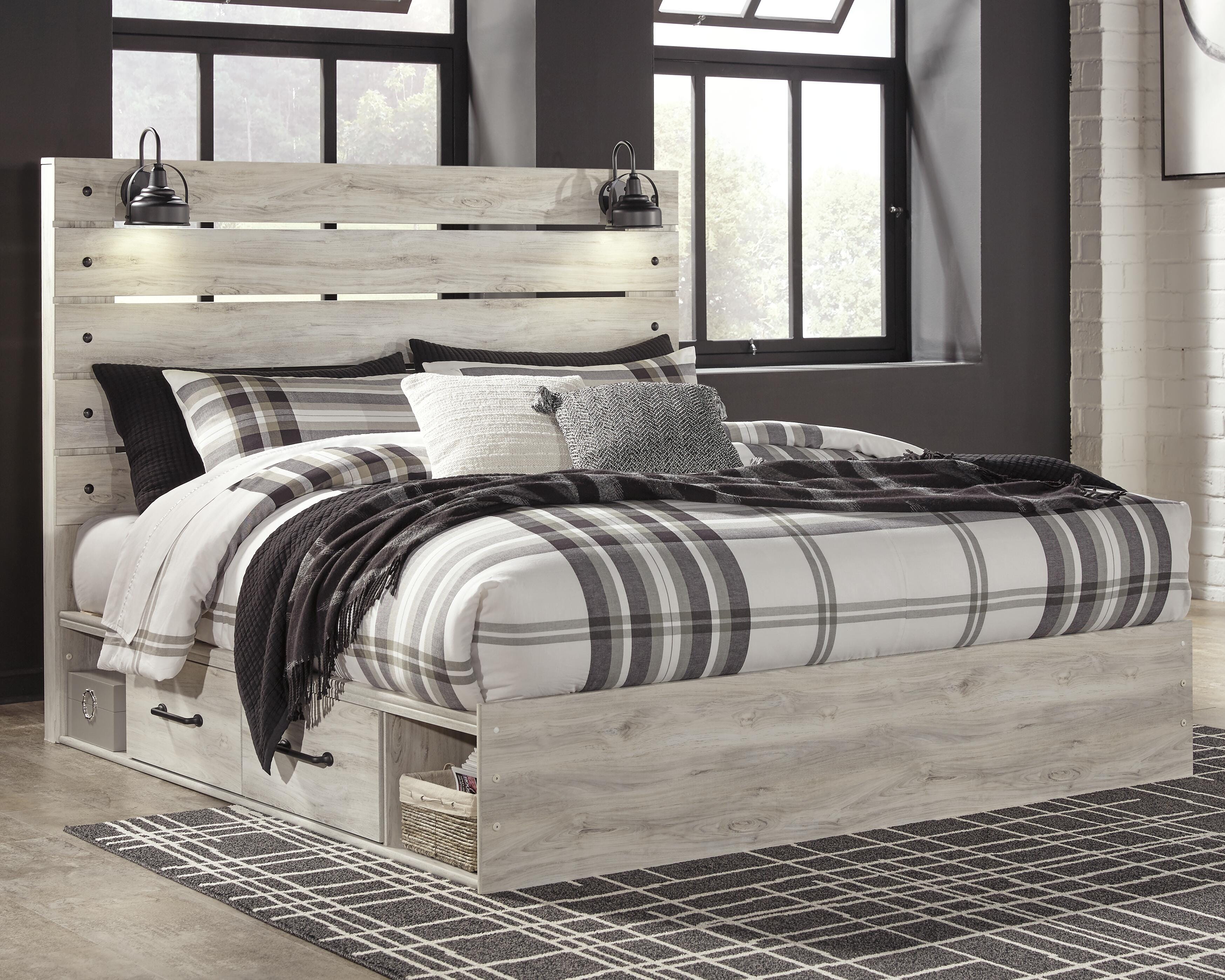 Click here for Cambeck King Panel Bed with 2 Storage Drawers and... prices