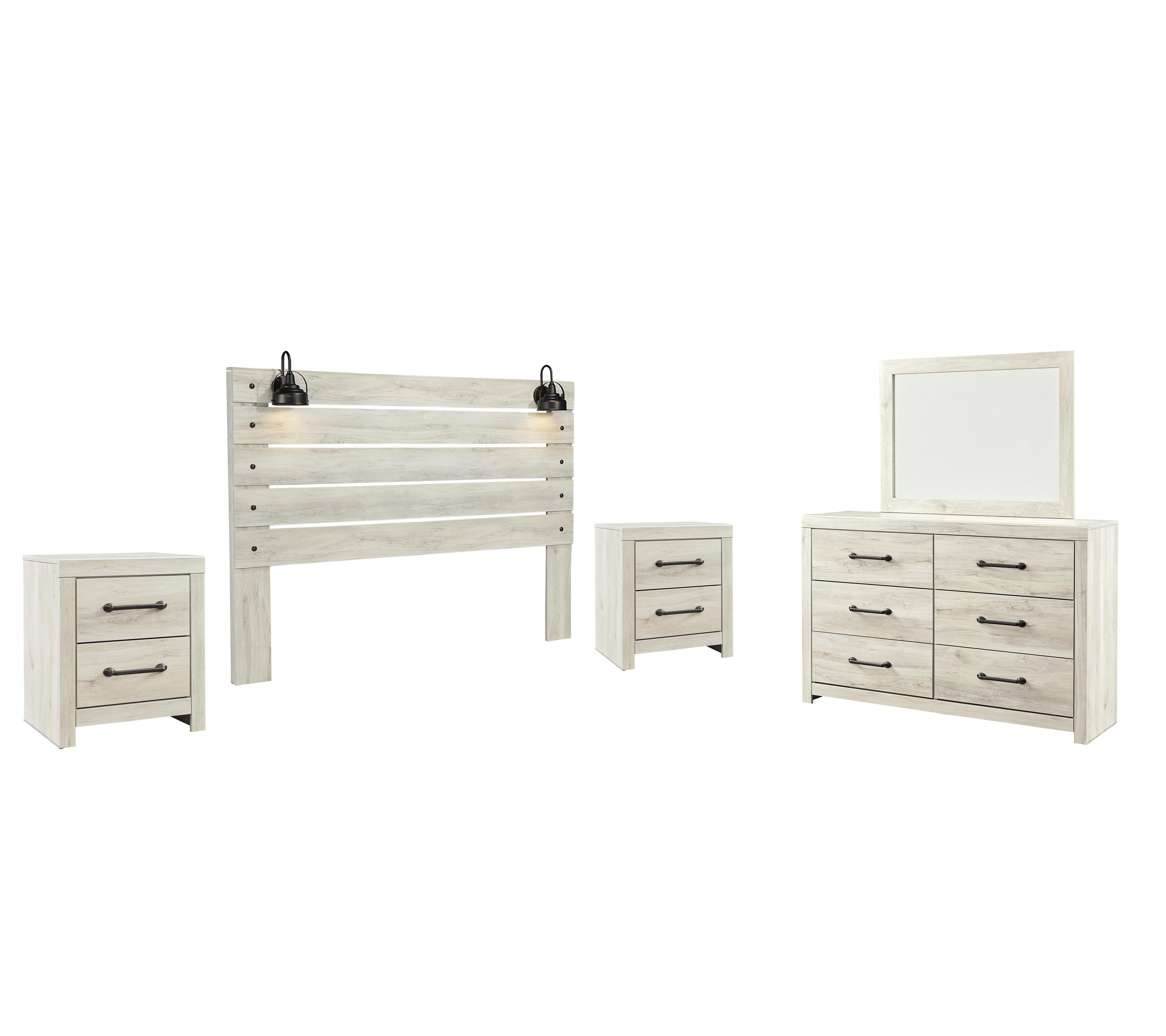 Click here for Cambeck King Panel Headboard Bed with Mirrored Dre... prices