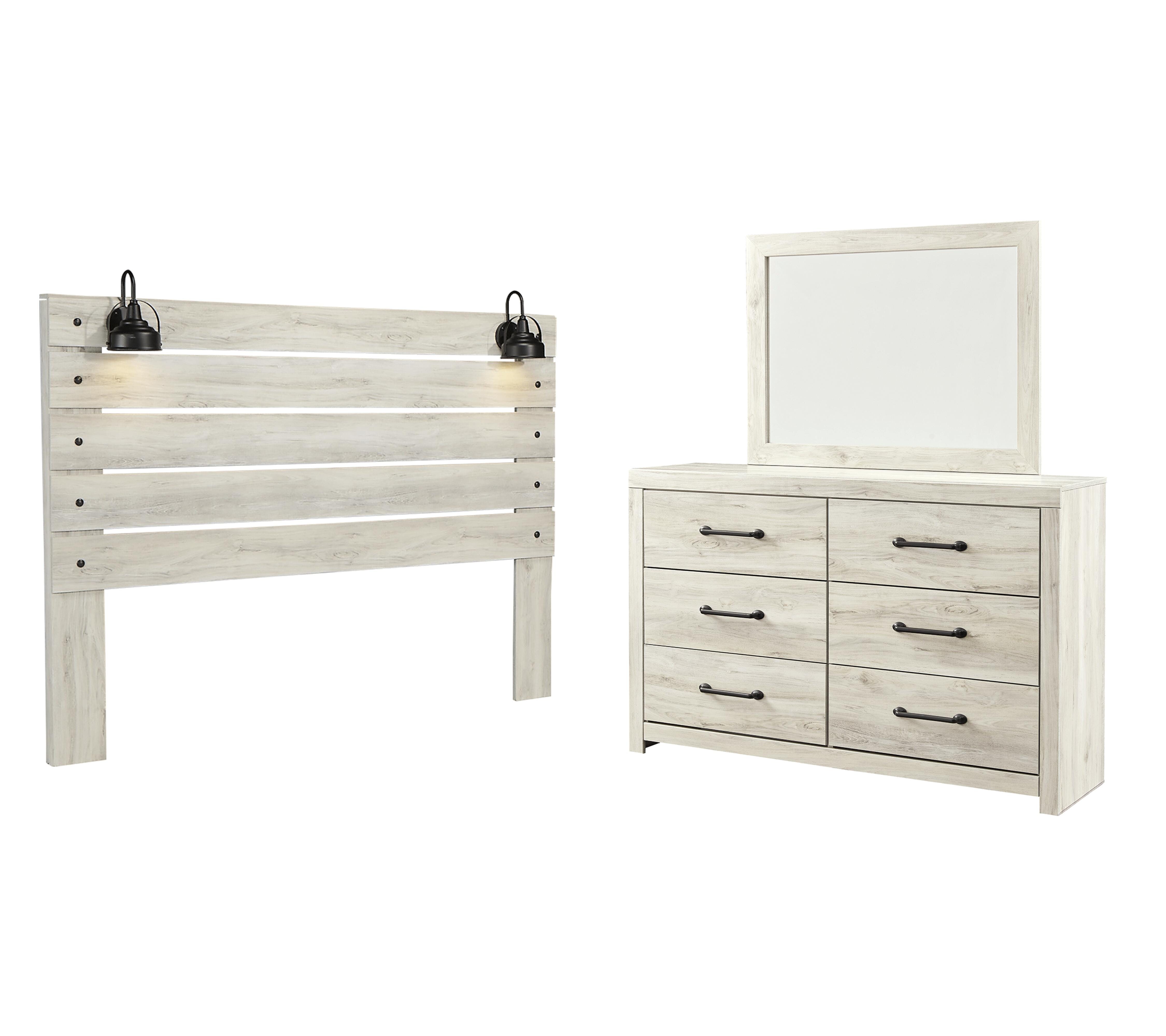 Click here for Cambeck King Panel Headboard Bed with Mirrored Dre... prices