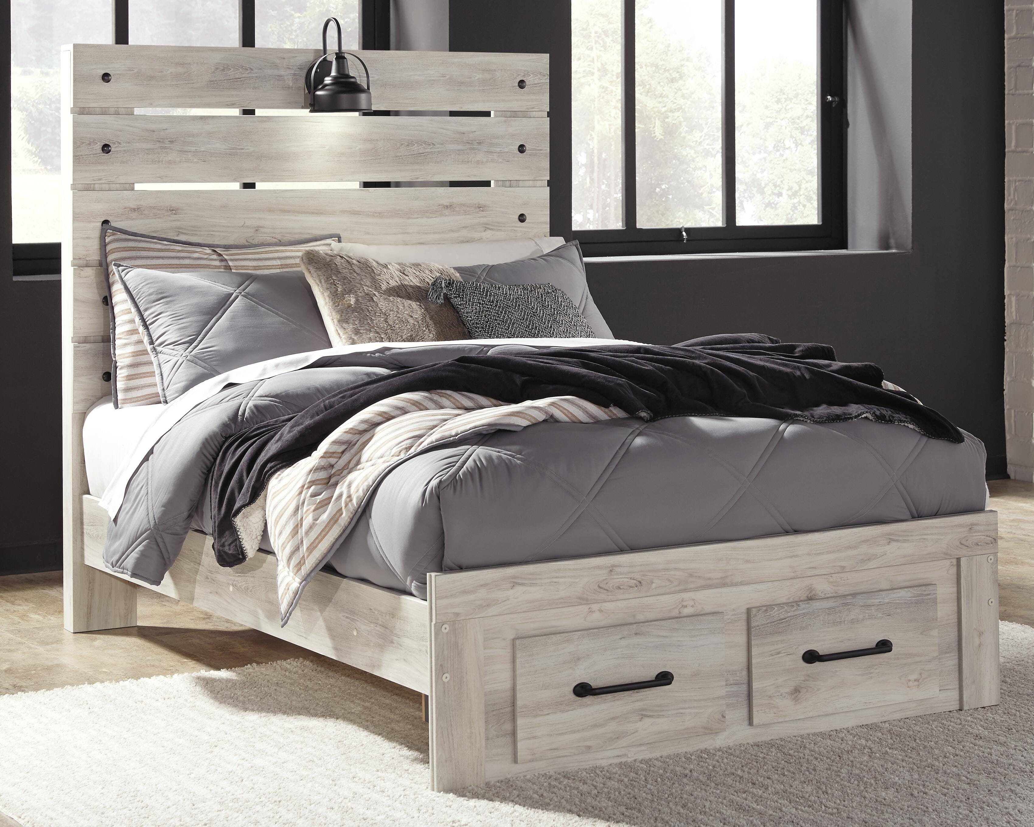 Click here for Cambeck Full Panel Bed with 2 Storage Drawers  Whi... prices