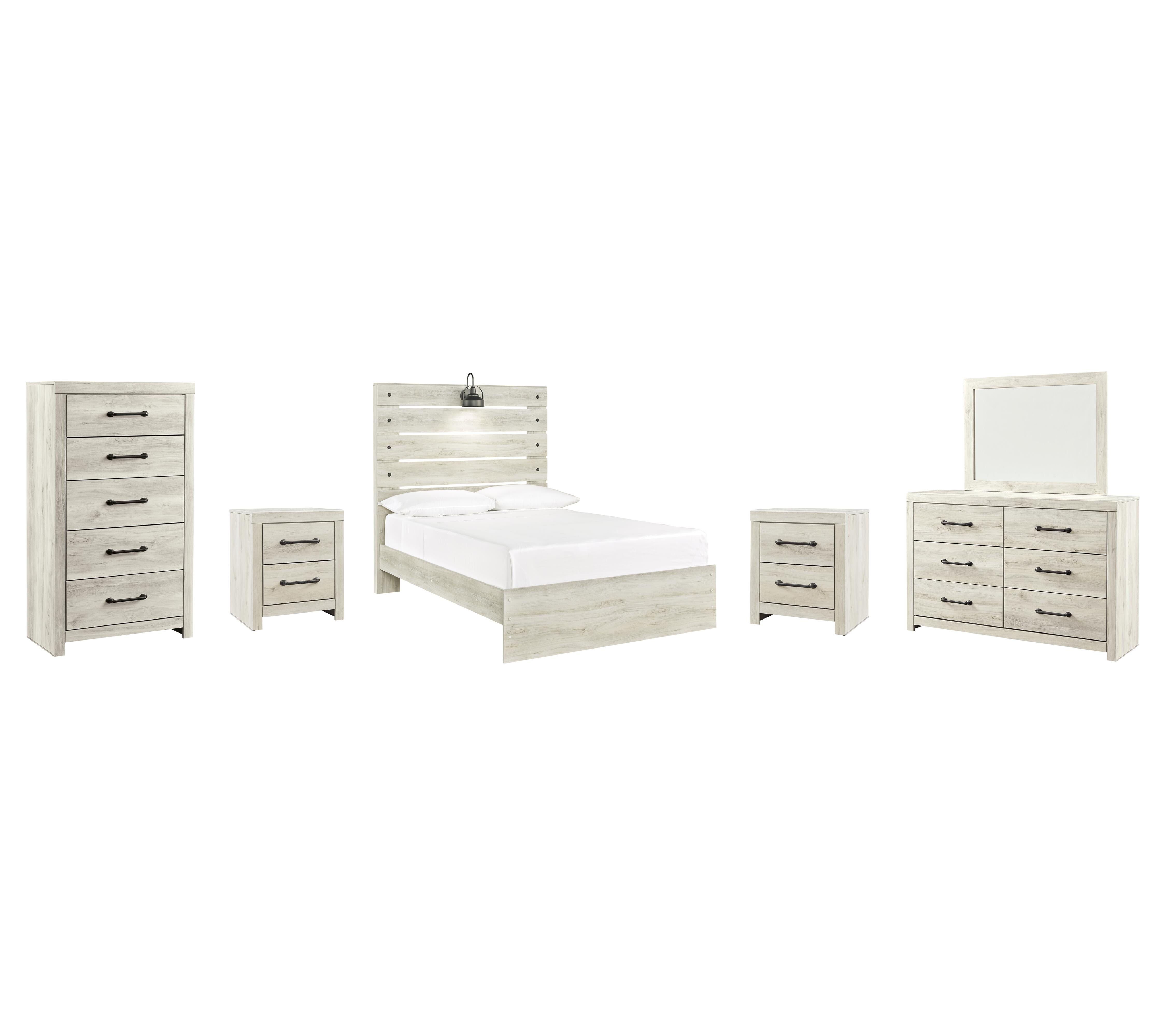 Click here for Cambeck Full Panel Bed with Mirrored Dresser  Ches... prices