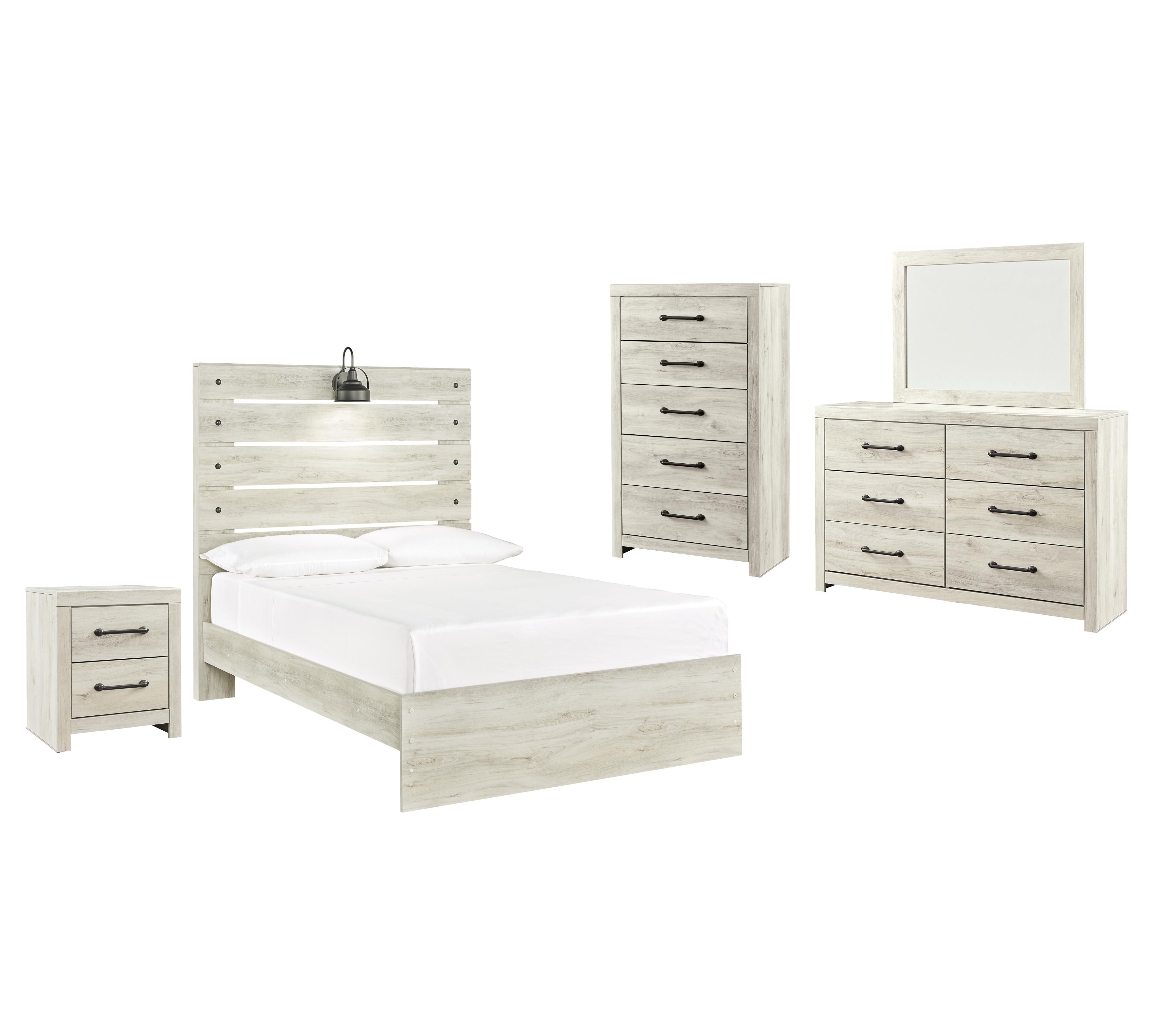 Click here for Cambeck Full Panel Bed with Mirrored Dresser  Ches... prices