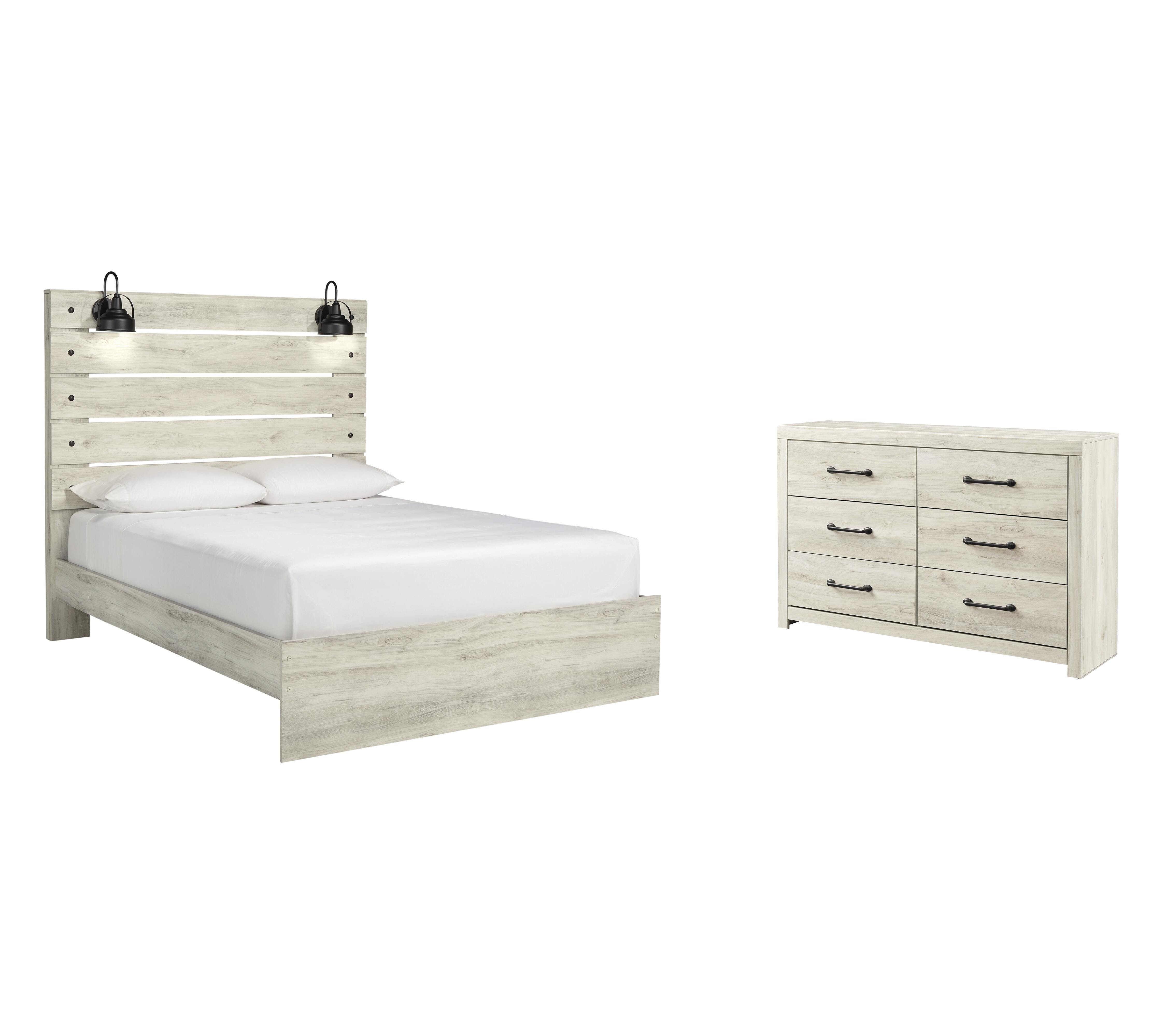 Click here for Cambeck Queen Panel Bed with Dresser  Whitewash prices