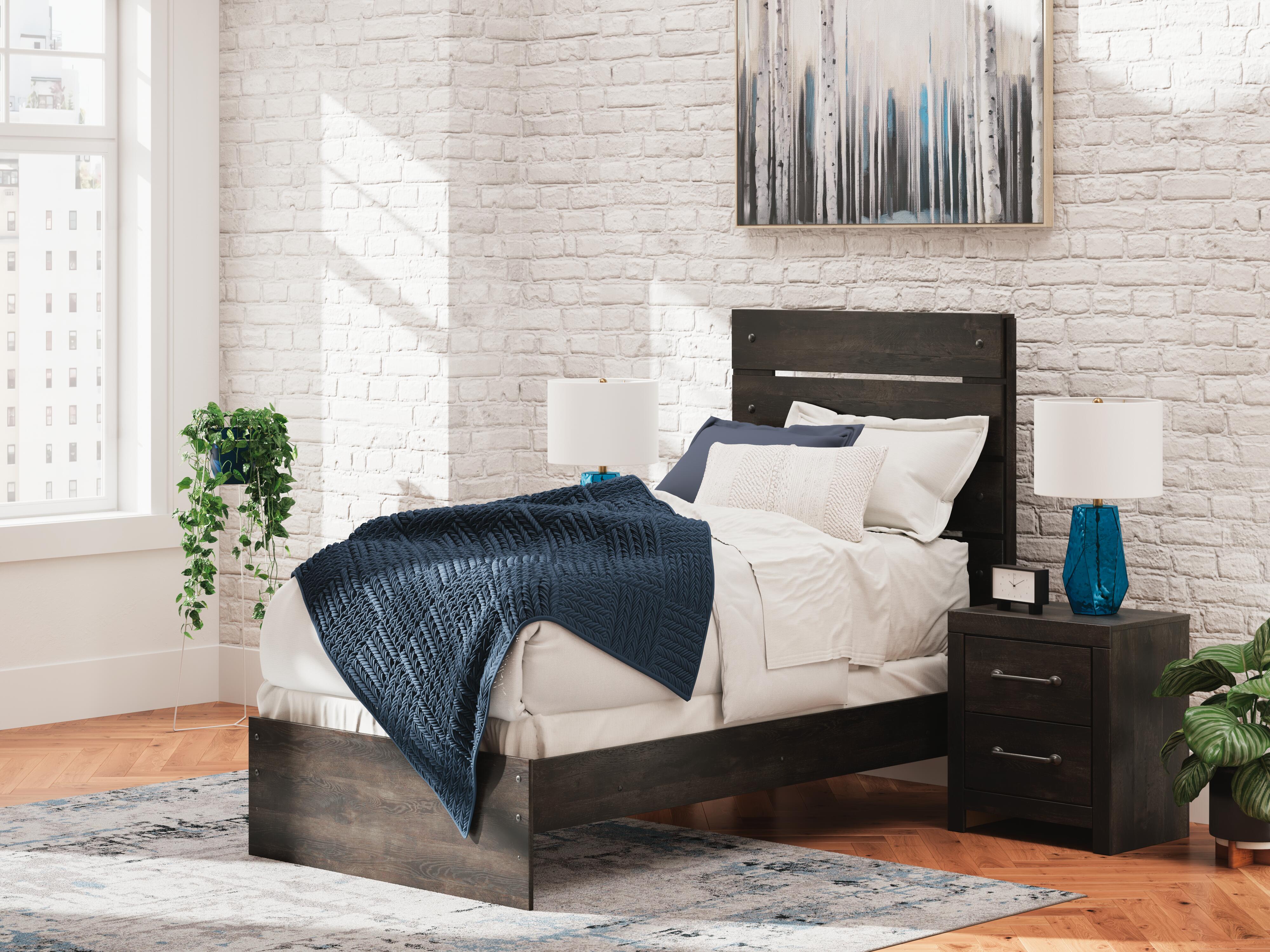 Click here for Delmorta Twin Panel Bed  Dark Gray prices