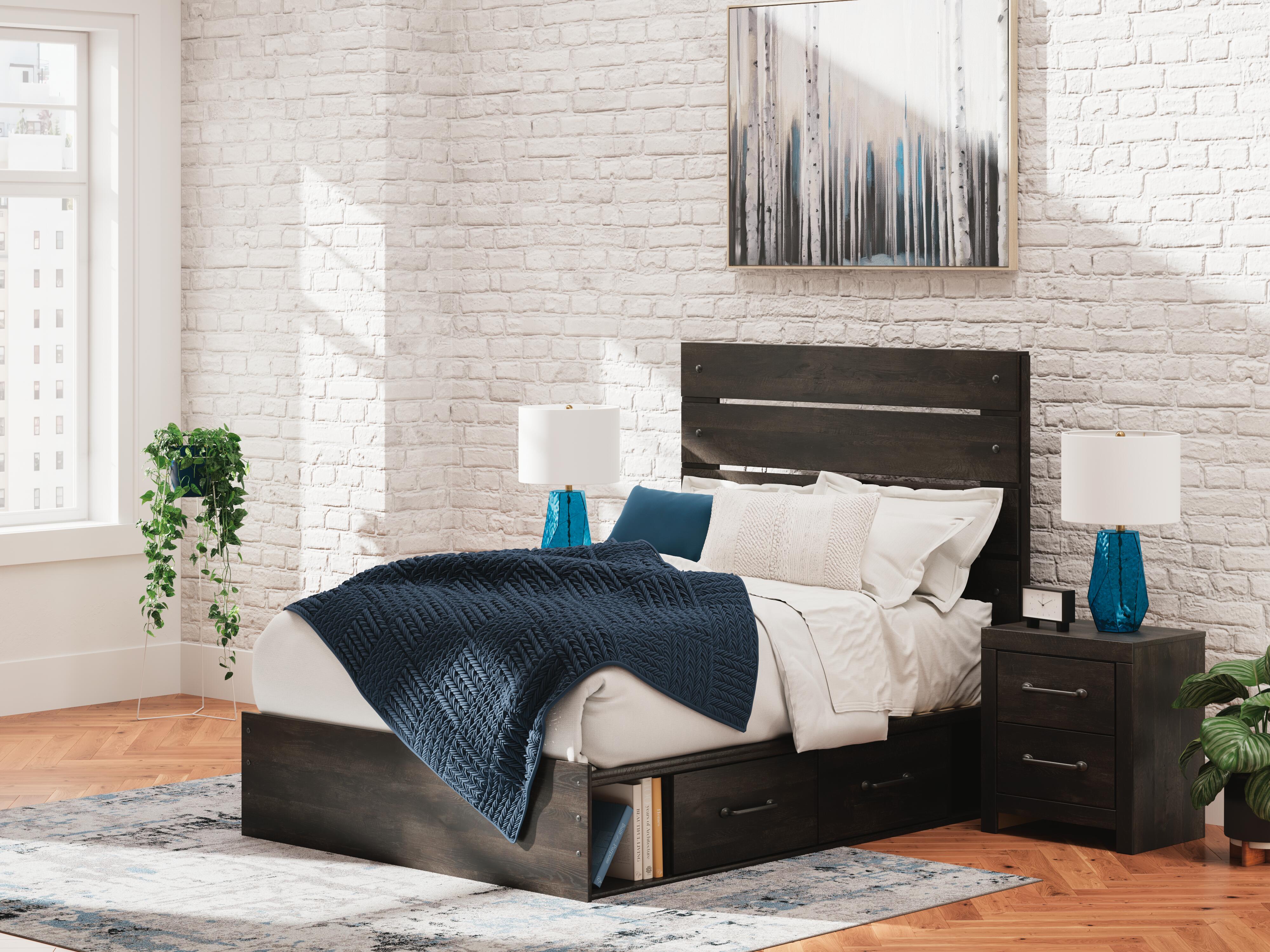 Click here for Delmorta Full Panel Storage Bed  Dark Gray prices