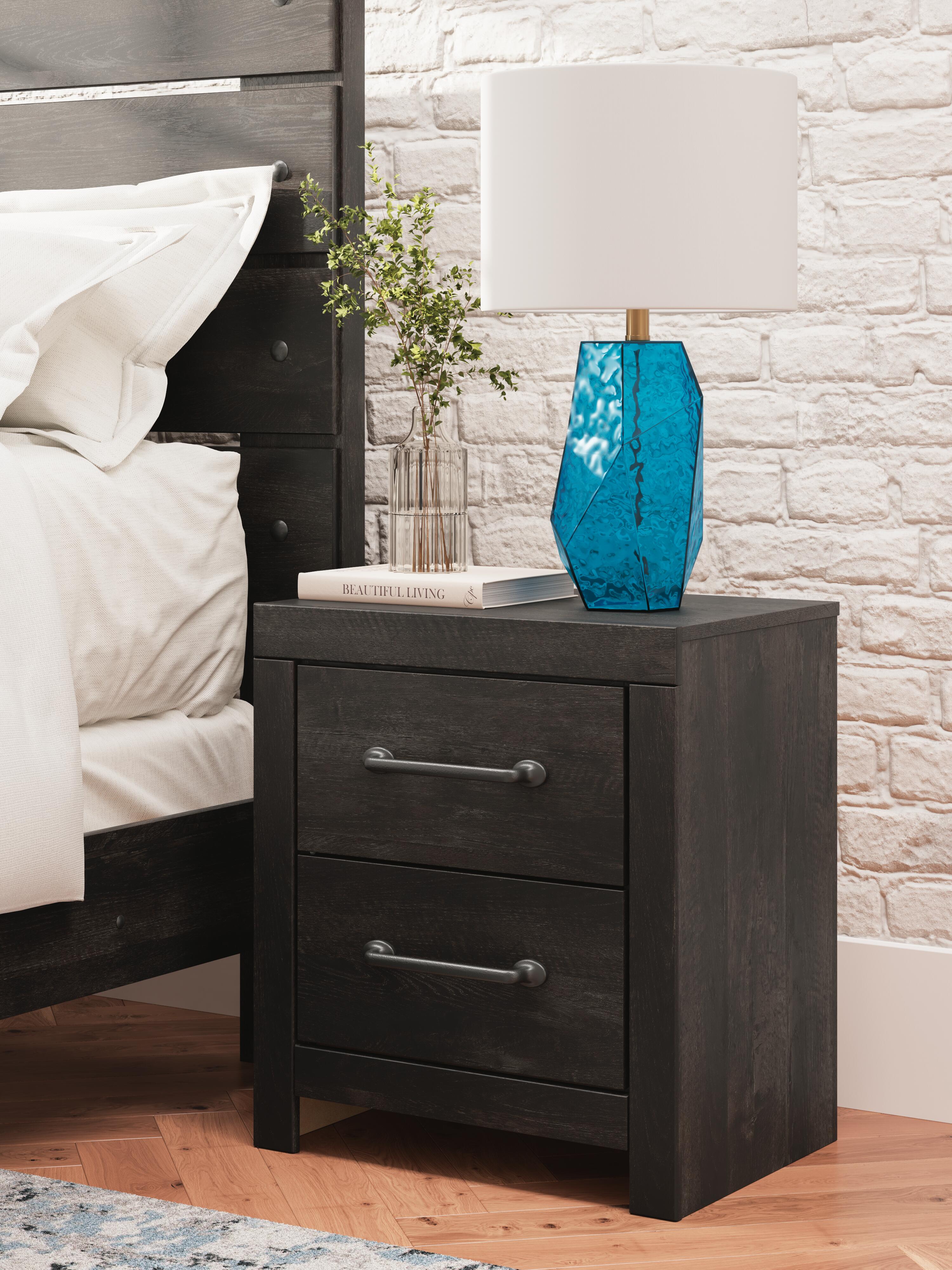 Click here for Delmorta 22 2 Drawer Charging Nightstand  Dark Gra... prices
