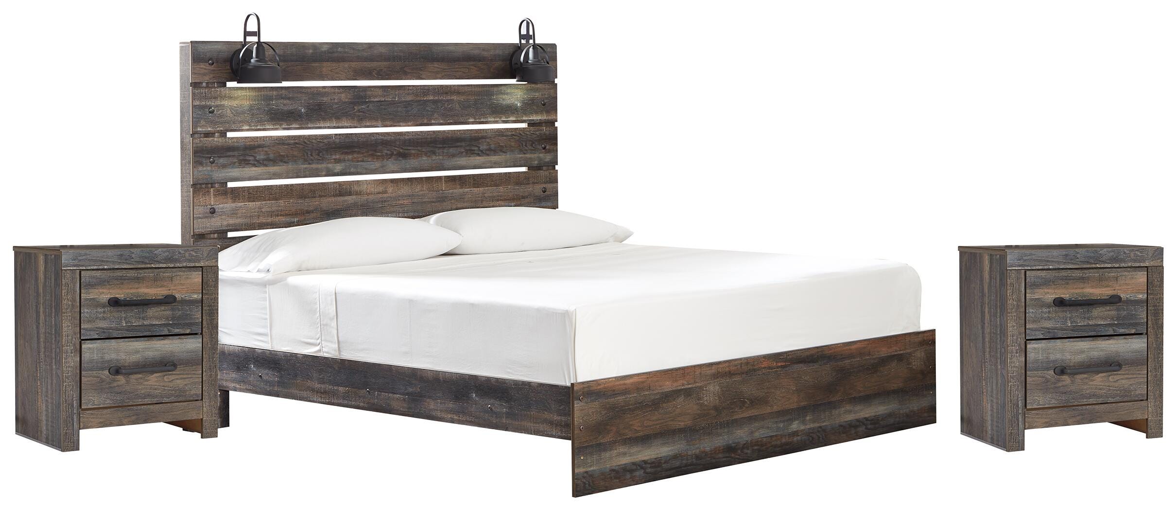 Click here for Drystan King Panel Bed with 2 Nightstands  Multi prices
