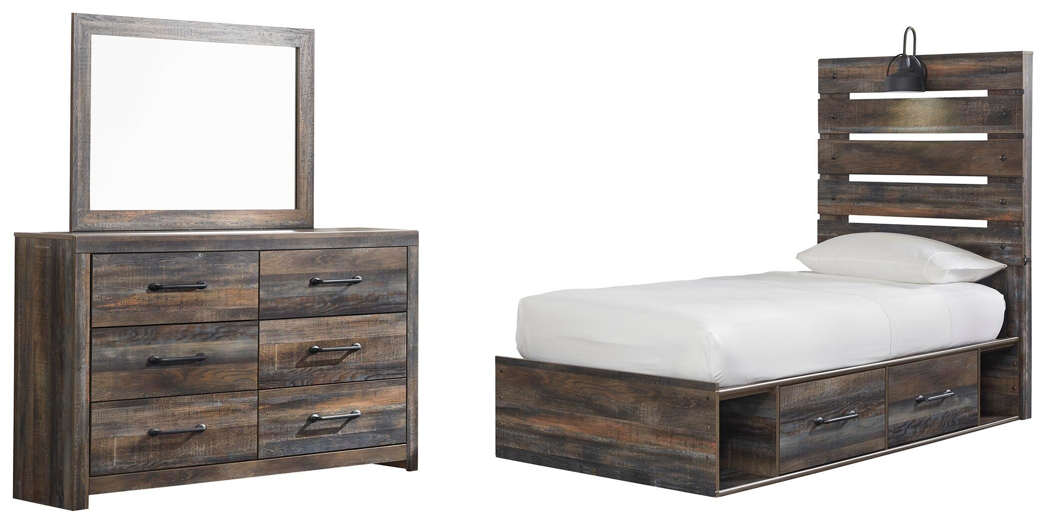 Click here for Drystan Twin Panel Bed with 4 Storage Drawers with... prices