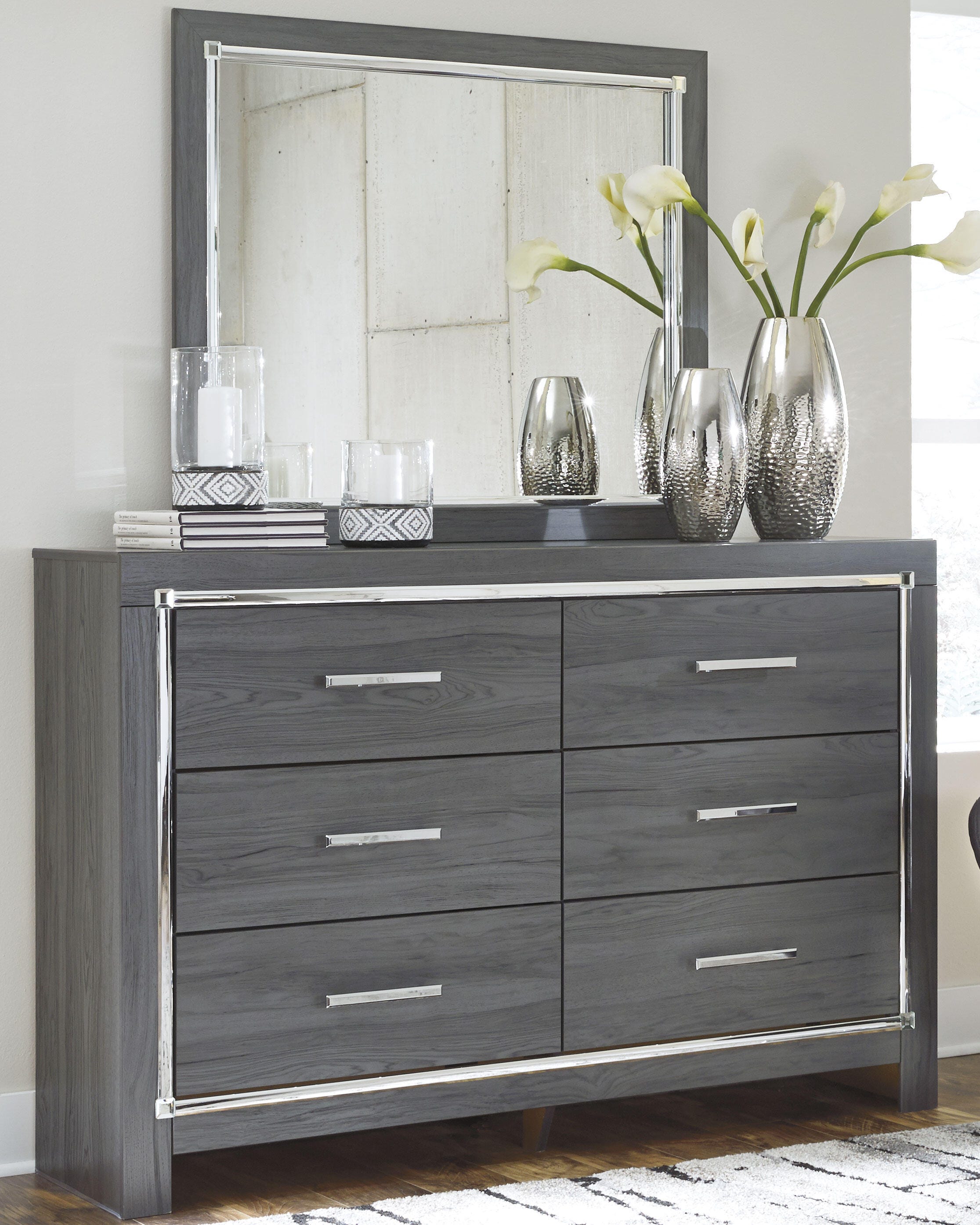 Click here for Lodanna 6 Drawer Dresser and Mirror  Gray prices