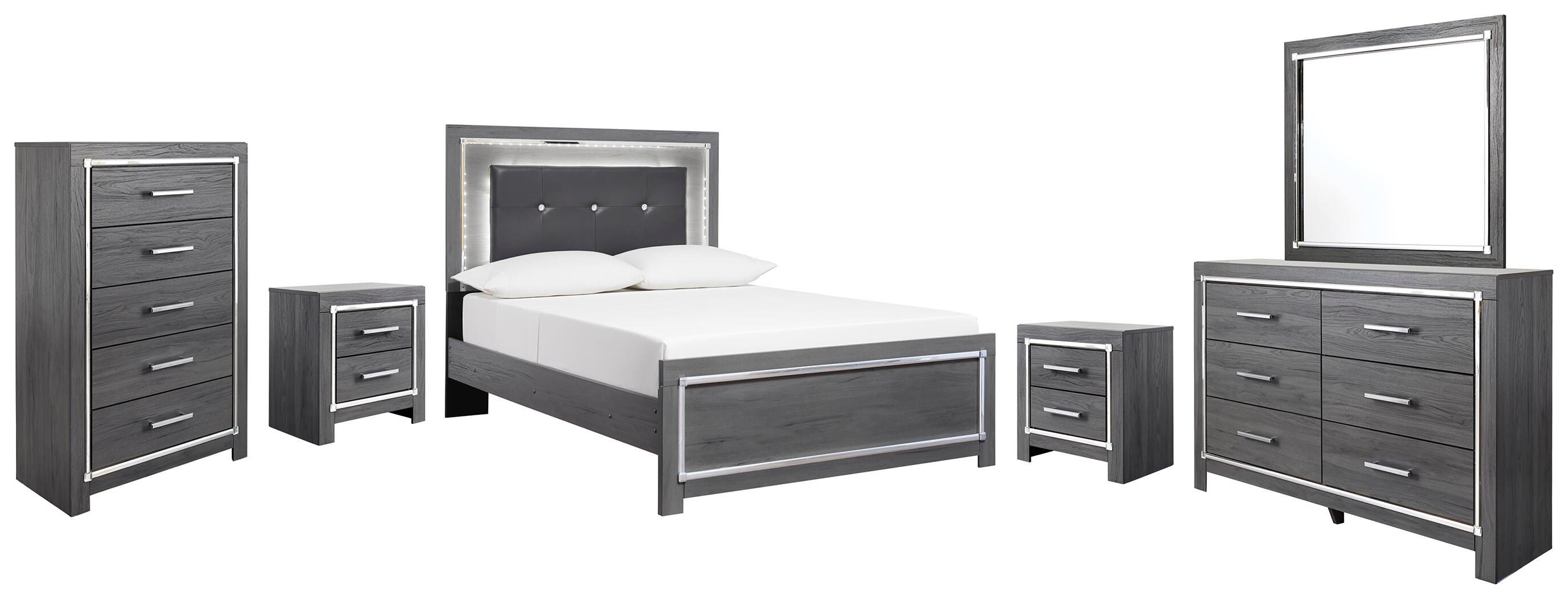 Click here for Lodanna Full Panel Bed with Mirrored Dresser  Ches... prices