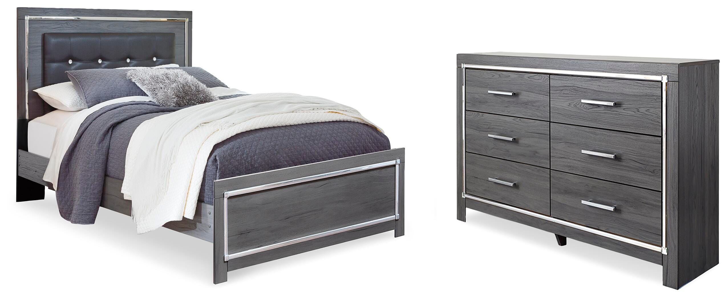 Click here for Lodanna Queen Panel Bed with Dresser  Gray prices