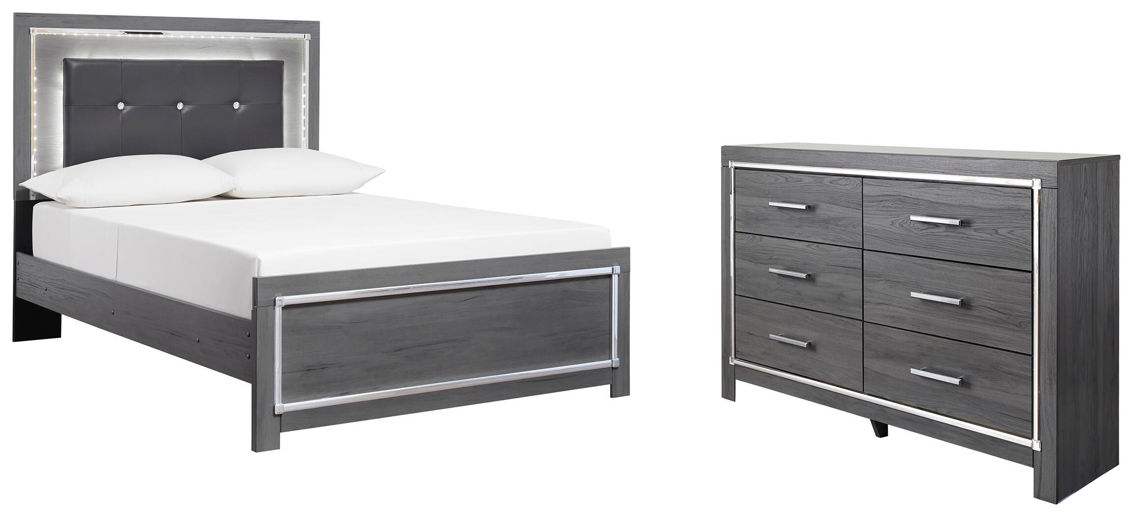 Click here for Lodanna Full Panel Bed with Dresser  Gray prices
