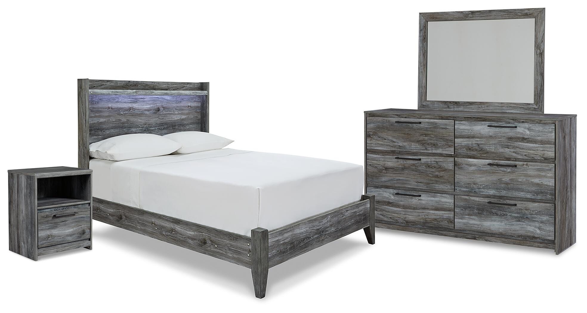 Click here for Baystorm Full Panel Bed with Mirrored Dresser and... prices