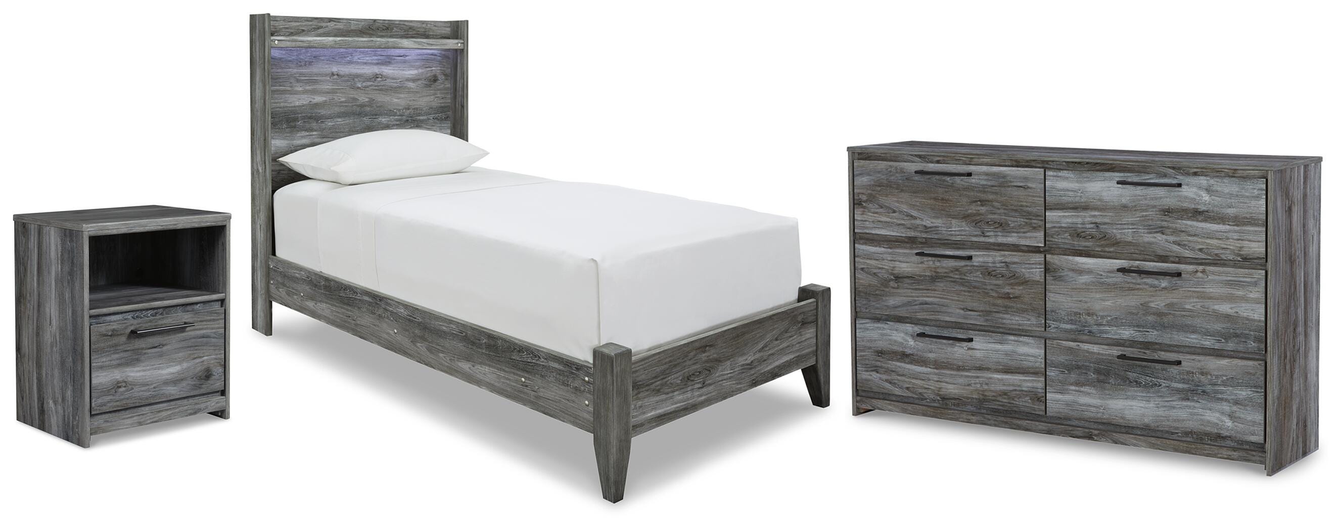 Click here for Baystorm Twin Panel Bed with Dresser and Nightstan... prices