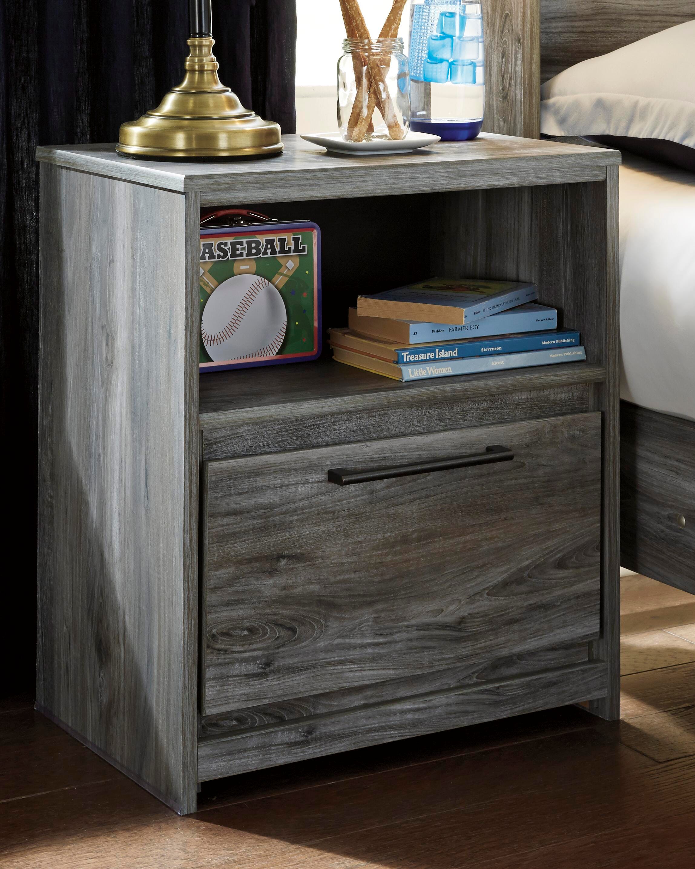 Click here for Baystorm 21 1 Drawer Charging Nightstand  Gray prices