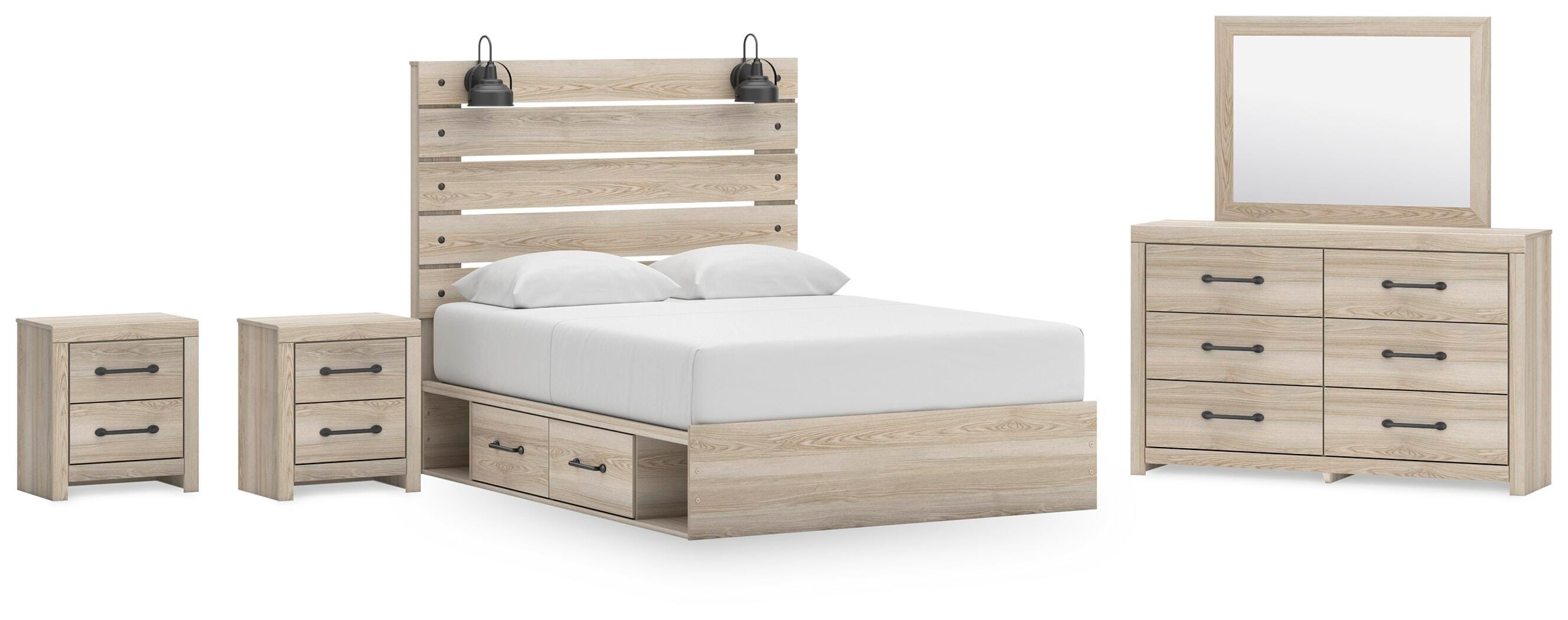 Click here for Senbry Queen Panel Bed with Mirrored Dresser and 2... prices